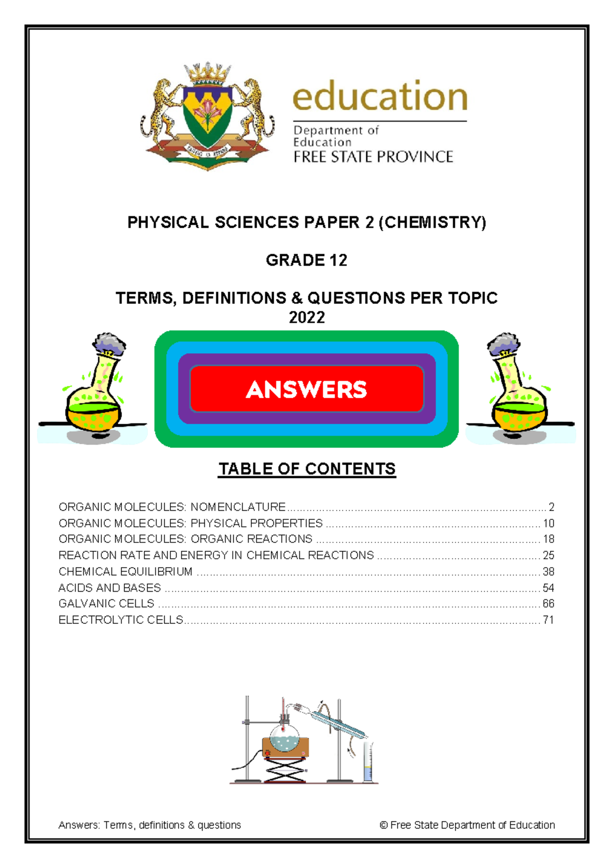 2022 Phy Sci T&D Gr 12 P2 Answers Eng - ANSWERS PHYSICAL SCIENCES PAPER ...