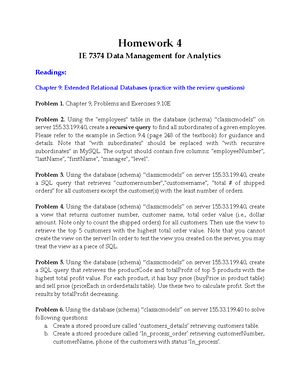 Homework 1-2 - Homework 1 IE 6700 Data Management for Analytics ...