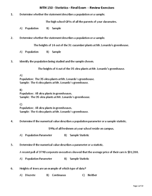 Chapter 1 - Study guide - Chapter 1: Statistical Basics Section 1: What ...