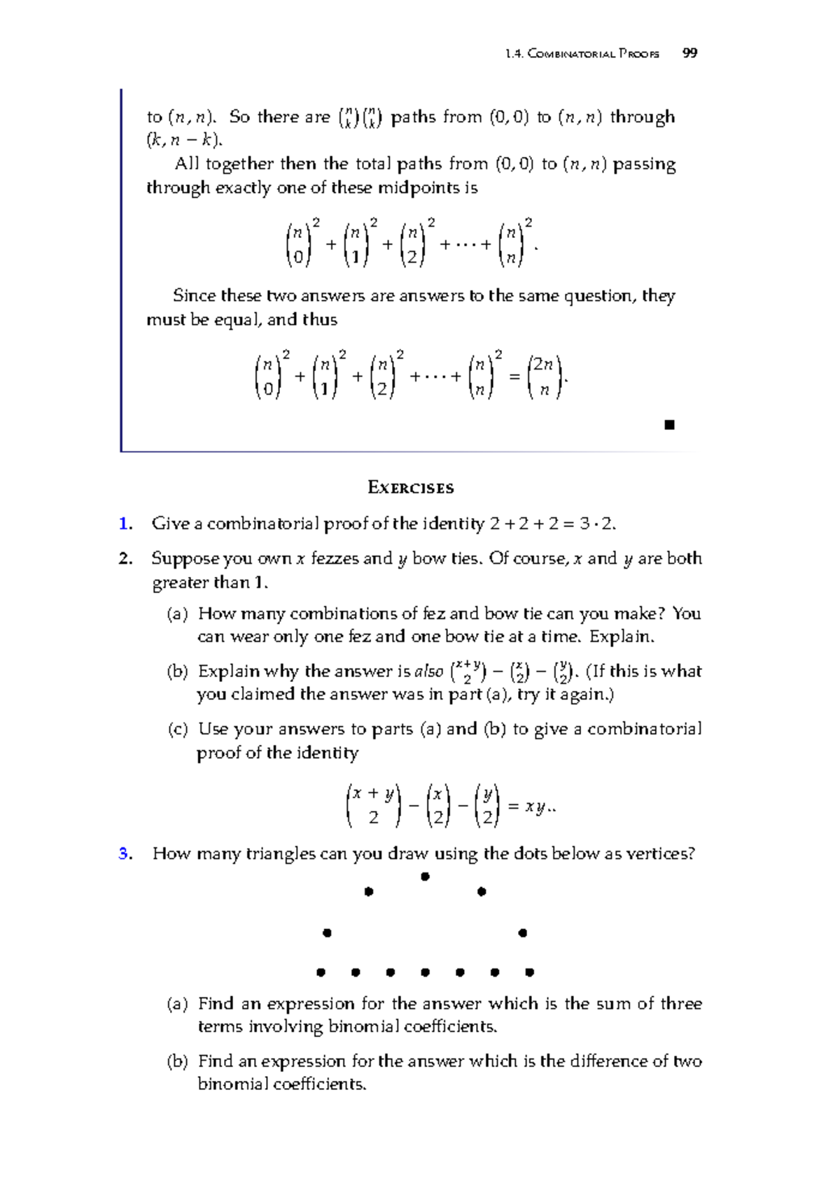 Discrete Mathematics 39 Combinatorial Proofs 99 To N N So There Are N K N K Paths