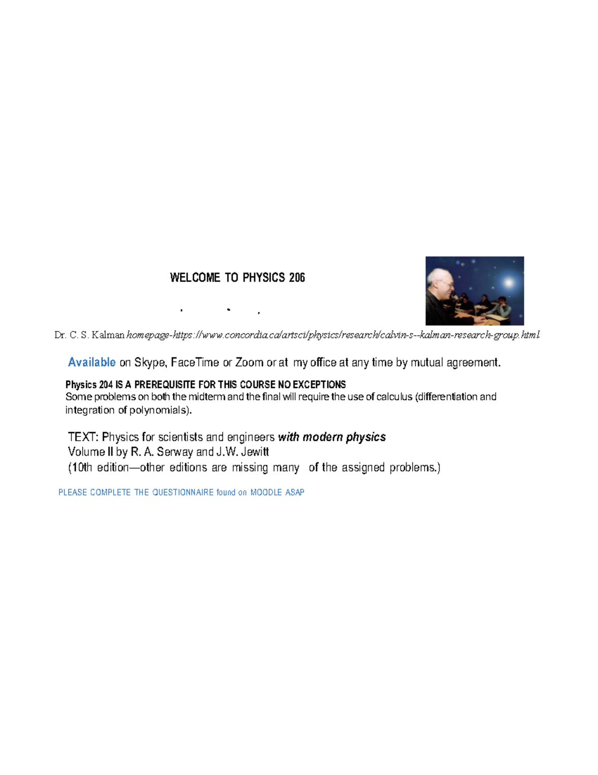 Screenshot 2024-10-06 at 3.19.43 PM - WELCOME TO PHYSICS 206 ####### Dr. C. S. Kalman - Studocu
