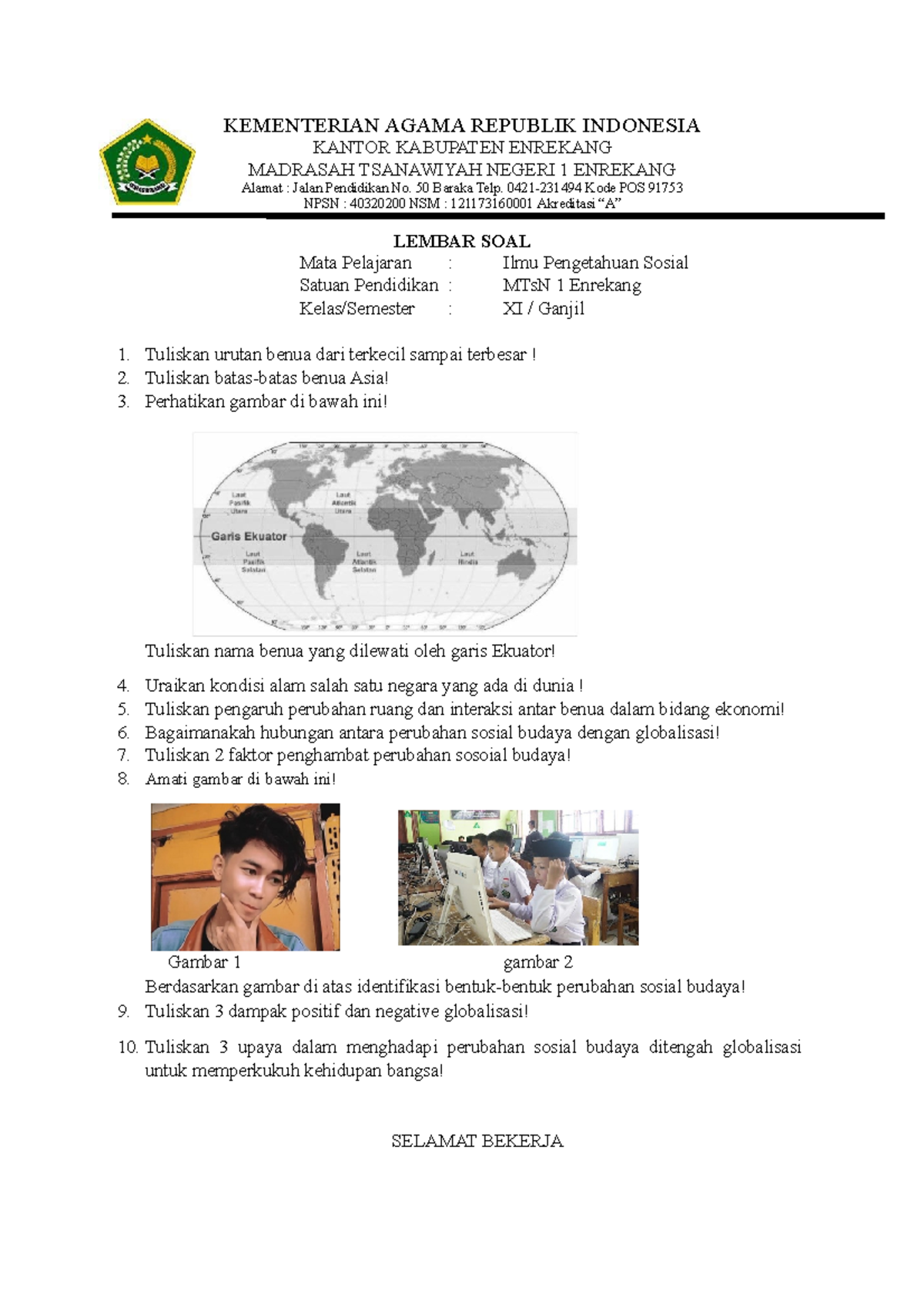 SOAL PAS SMT 1 Kelas 9 2022-2023 - KEMENTERIAN AGAMA REPUBLIK INDONESIA ...