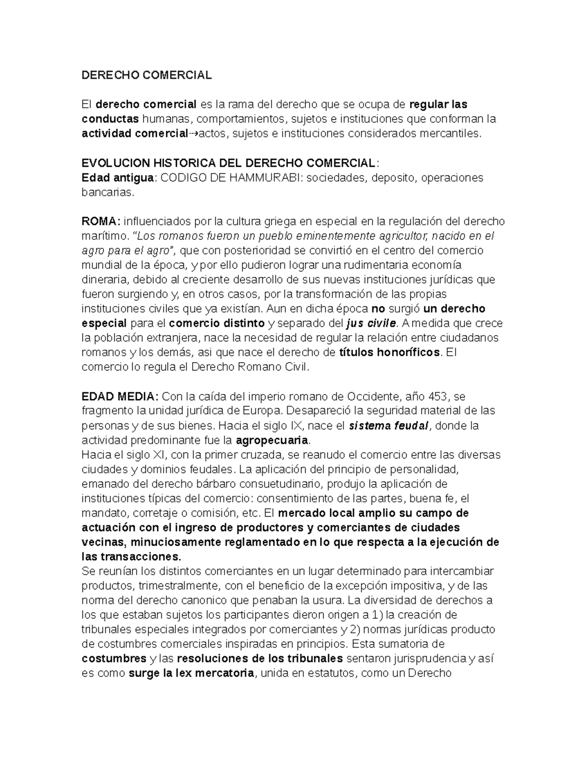 Derecho Privado II (comercial) - DERECHO COMERCIAL El derecho comercial ...