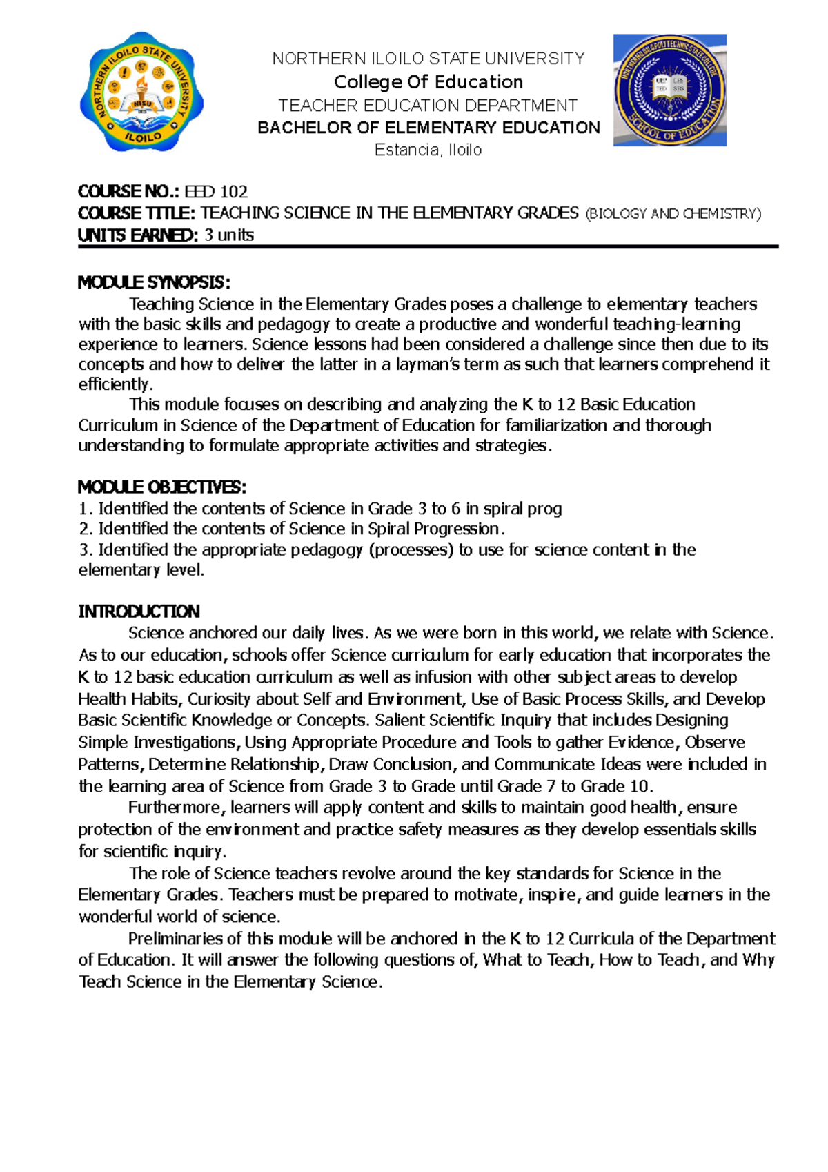 Module-2 - Summary - College Of Education TEACHER EDUCATION DEPARTMENT ...