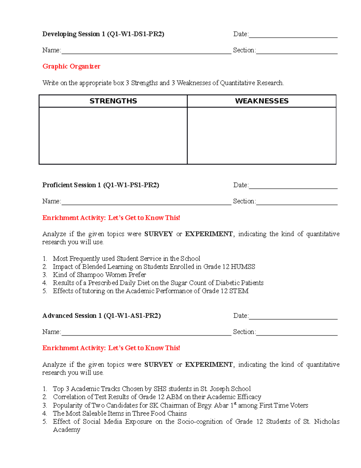 Research 2 intervention session 1 - Developing Session 1 (Q1-W1-DS1-PR2 ...