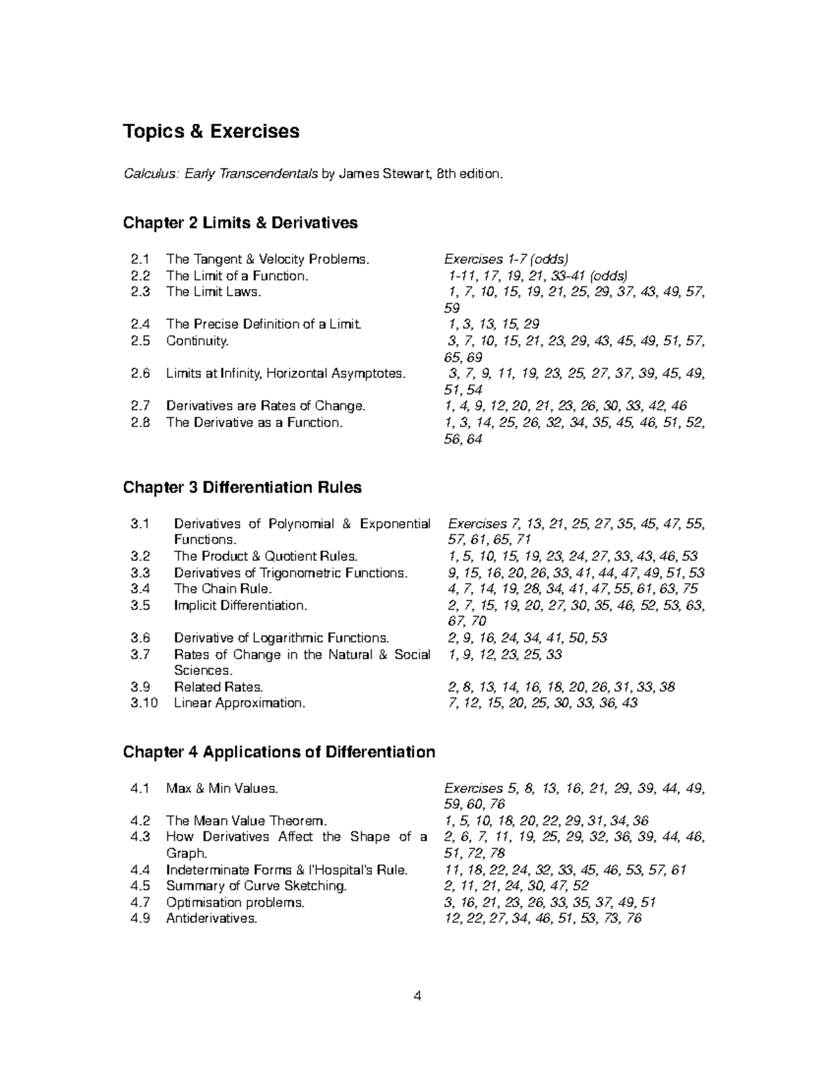 Topics Exercises Stewart - Topics & Exercises Calculus: Early ...