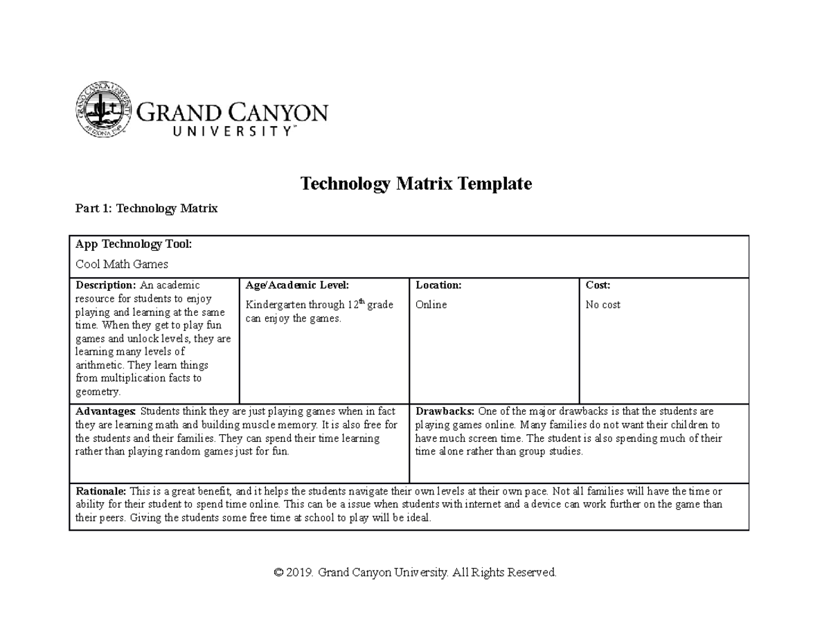 SPD-470-D-T5-Technology Matrix Template - Technology Matrix Template ...