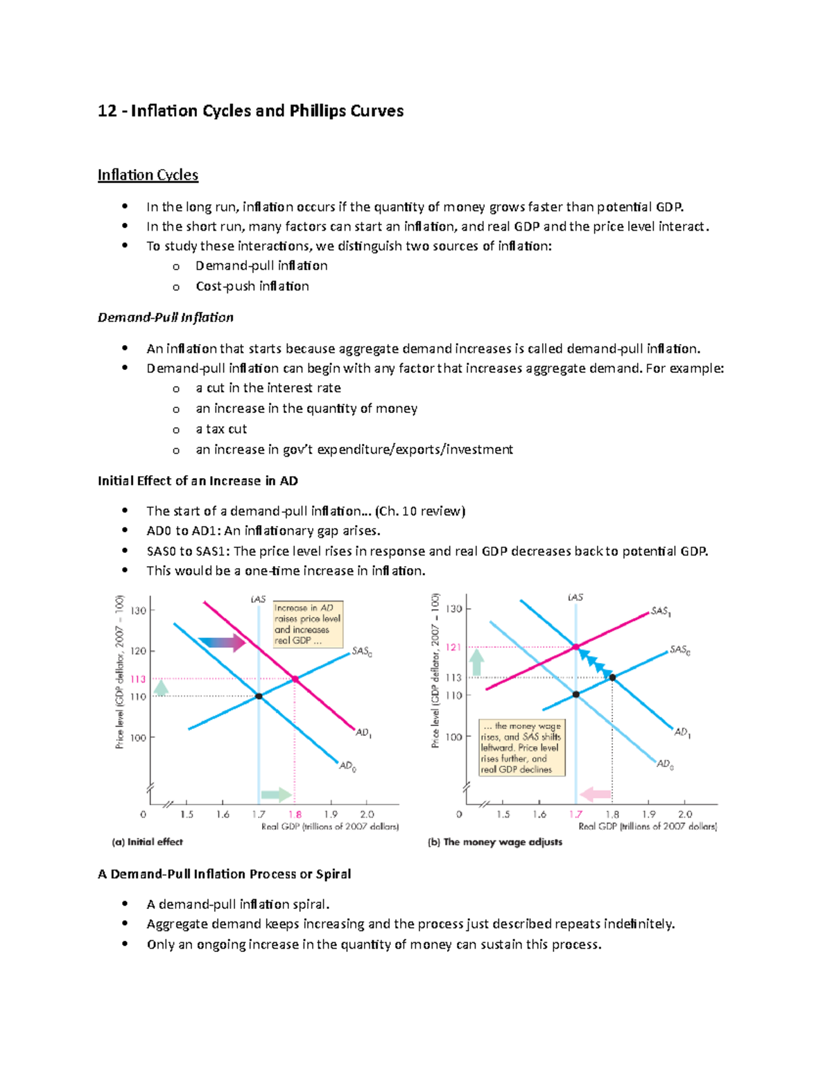 12 - Inflation Cycles and Phillips Curves - In the short run, many ...