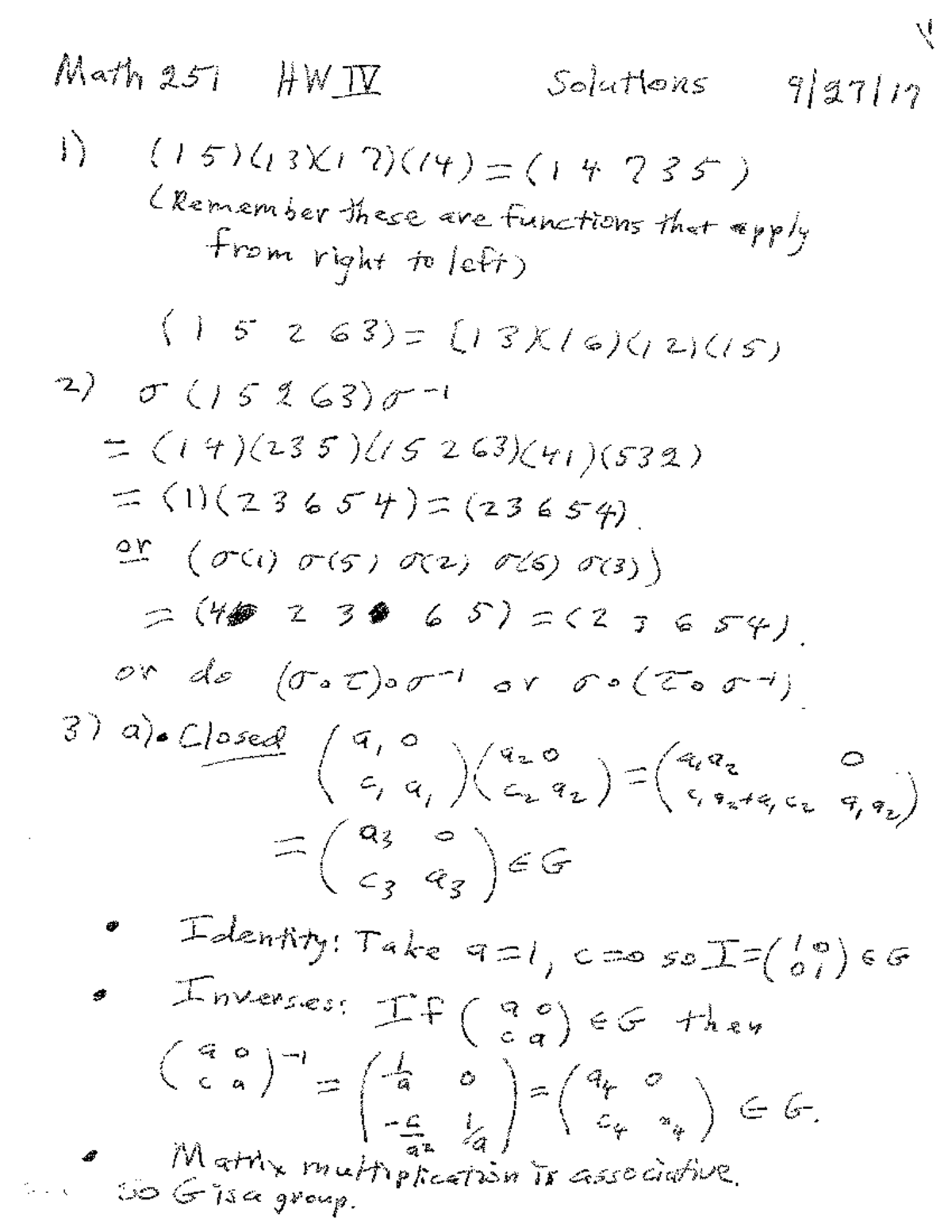 MATH251 2017-2018 Homework 4 - Solutions - MATH 251 - Studocu