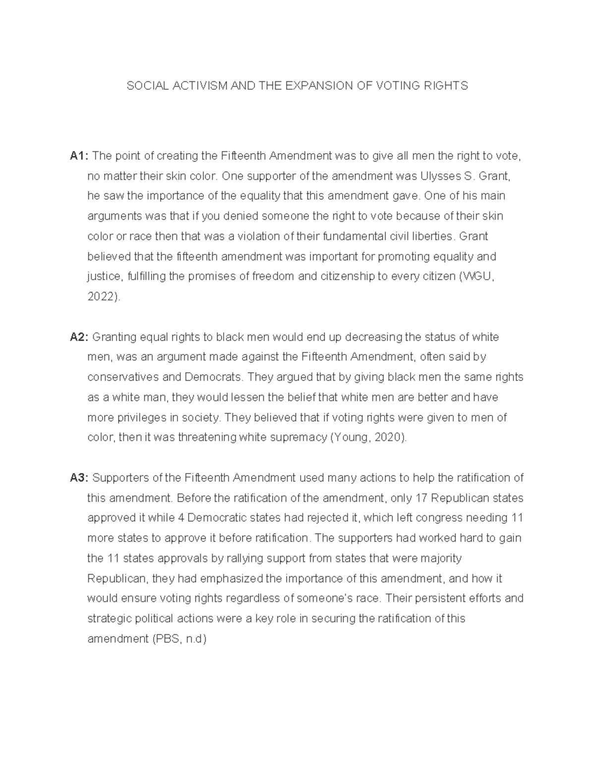 Social Activism AND THE Expansion OF Voting Rights - SOCIAL ACTIVISM ...