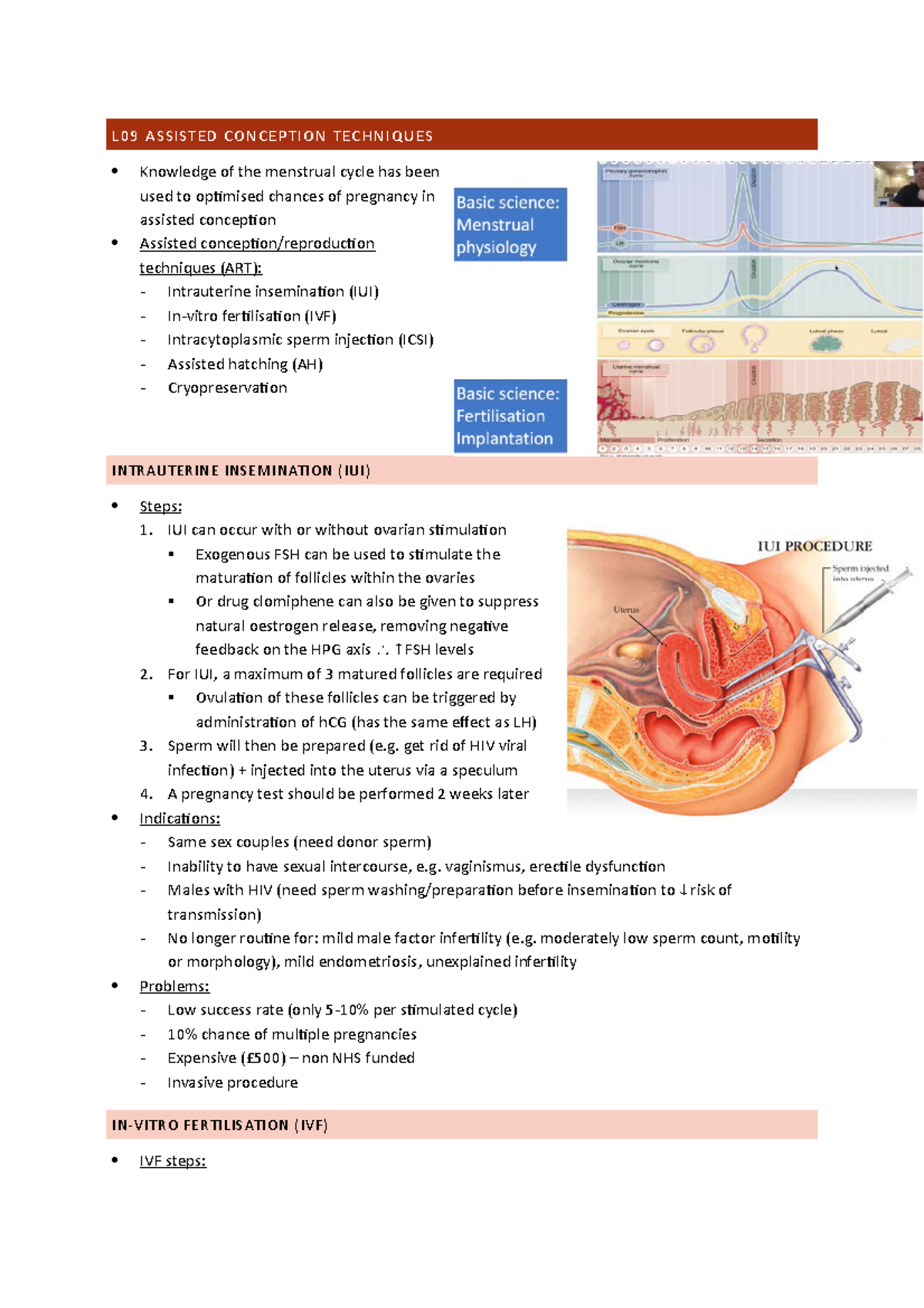 L6.3 assisted conception tequniques - L09 ASSISTED CONCEPTION ...