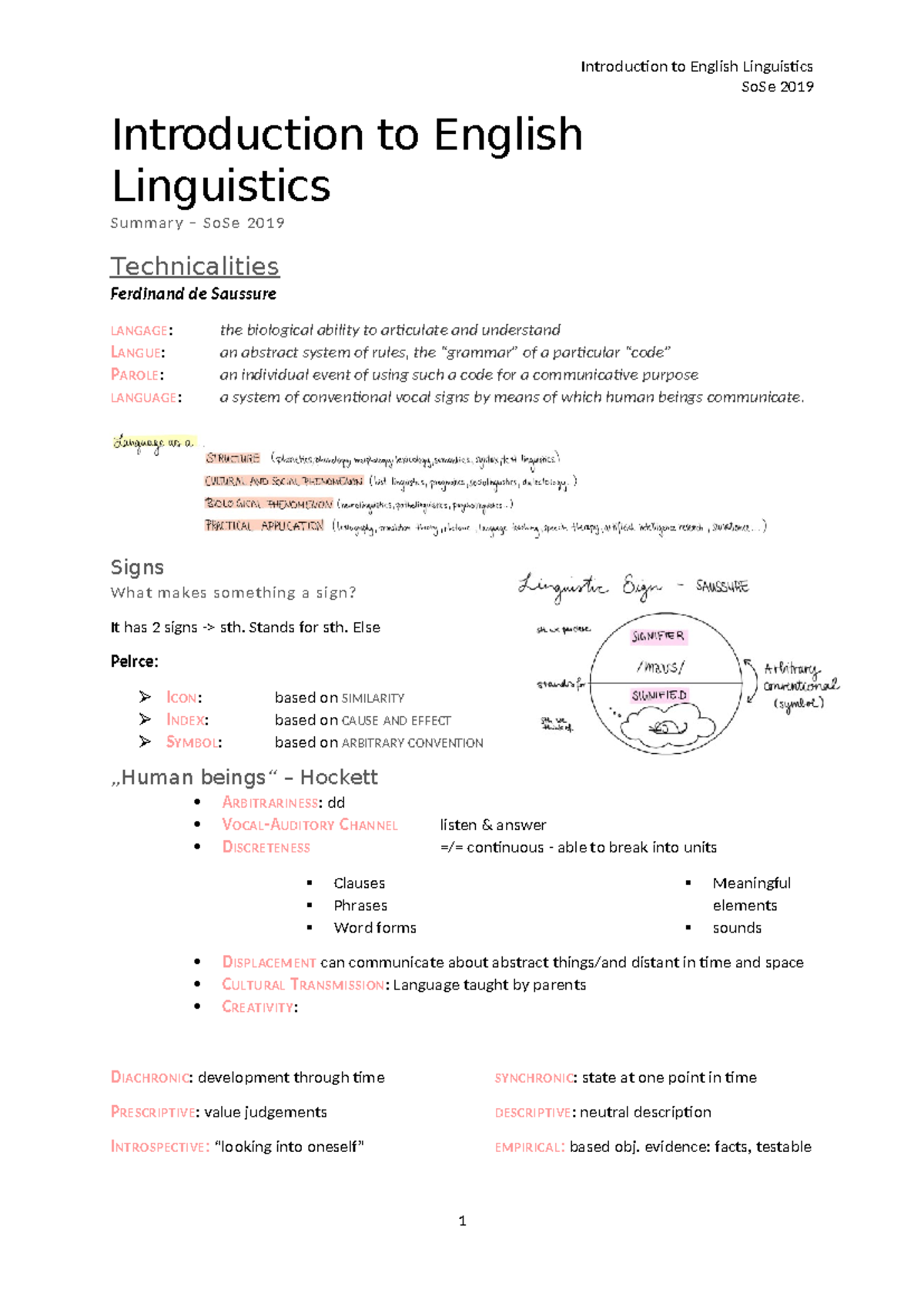 Introduction to English Linguistics - SoSe 2019 Introduction to English ...