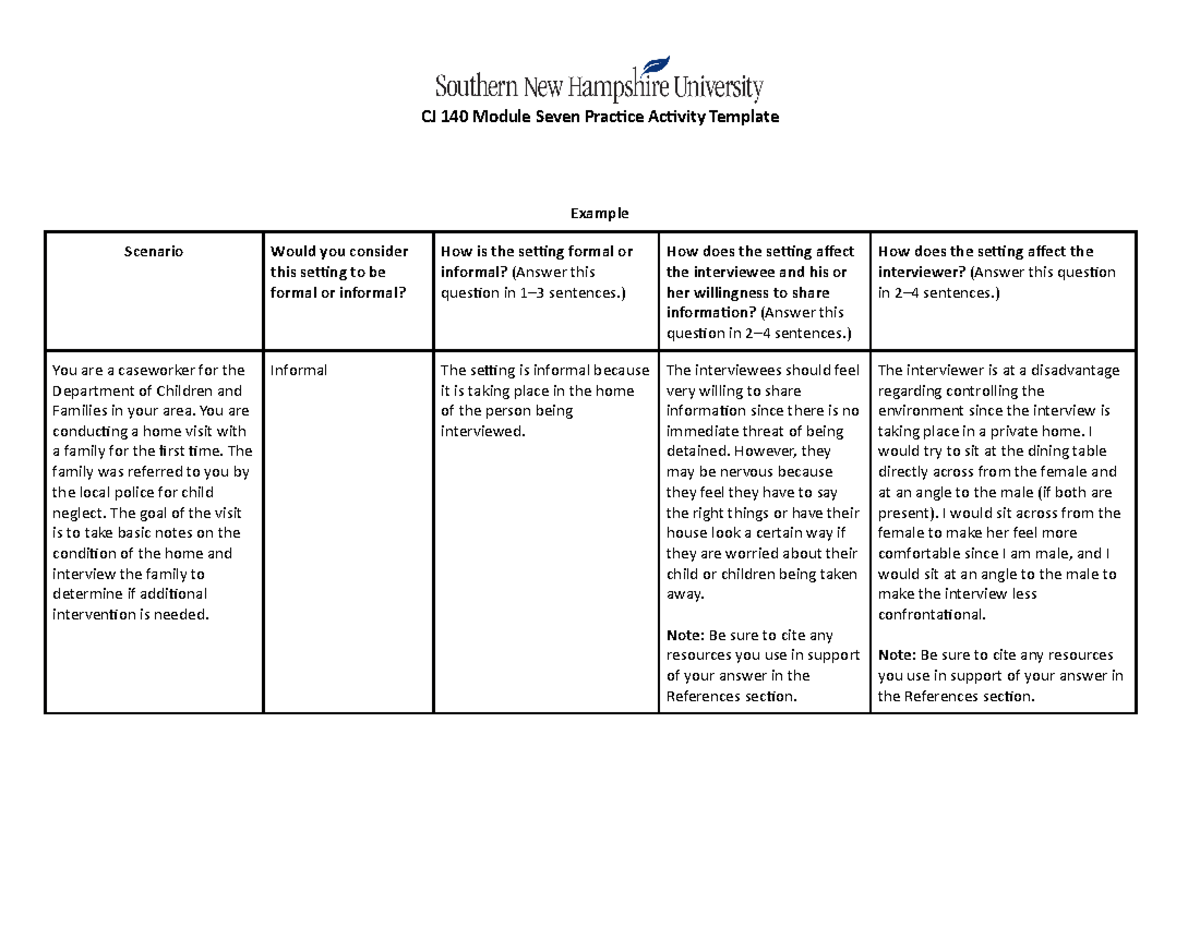 CJ 140 Module Seven Practice Activity Template 1 - CJ 140 Module Seven ...