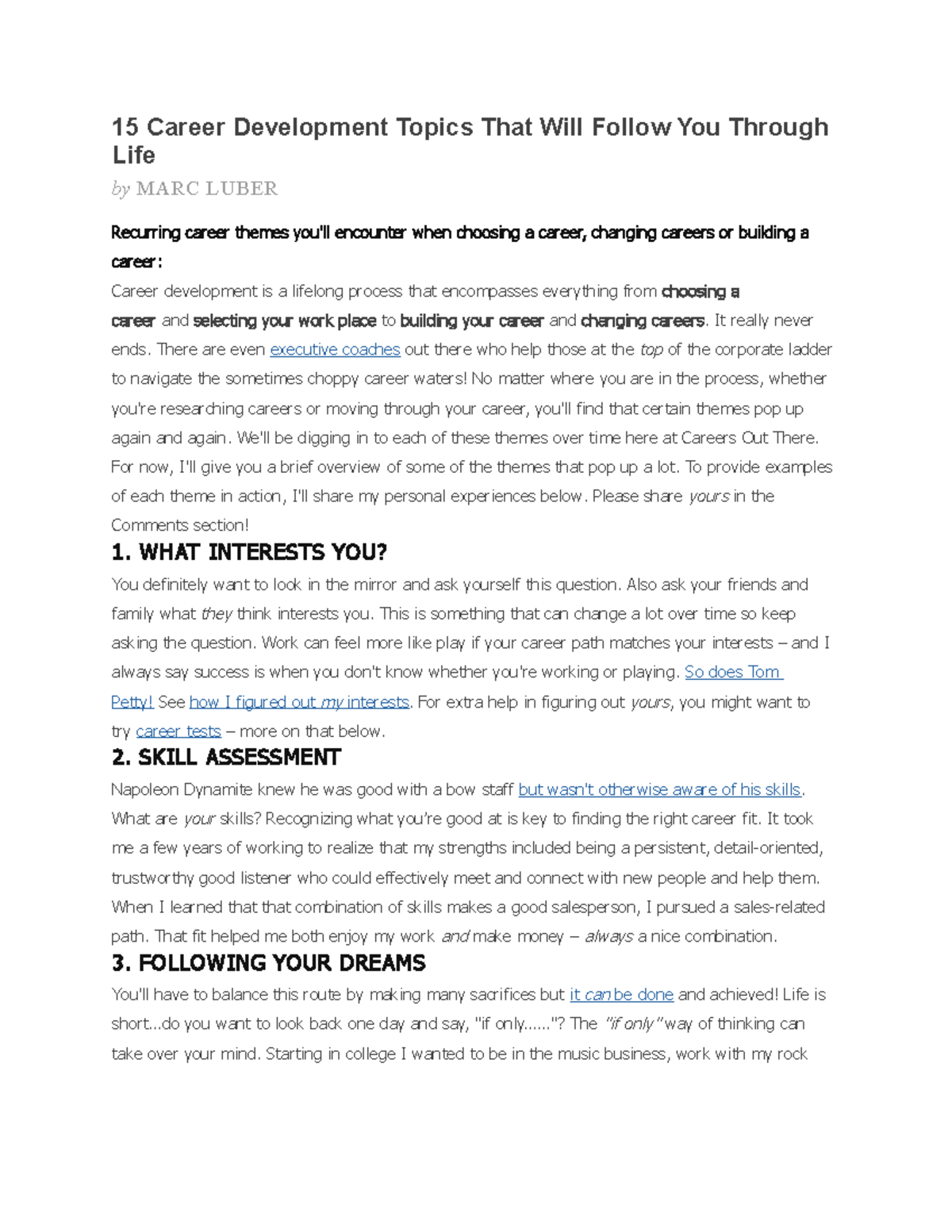 15 Career Development Topics That Will Follow You Through Life - It ...