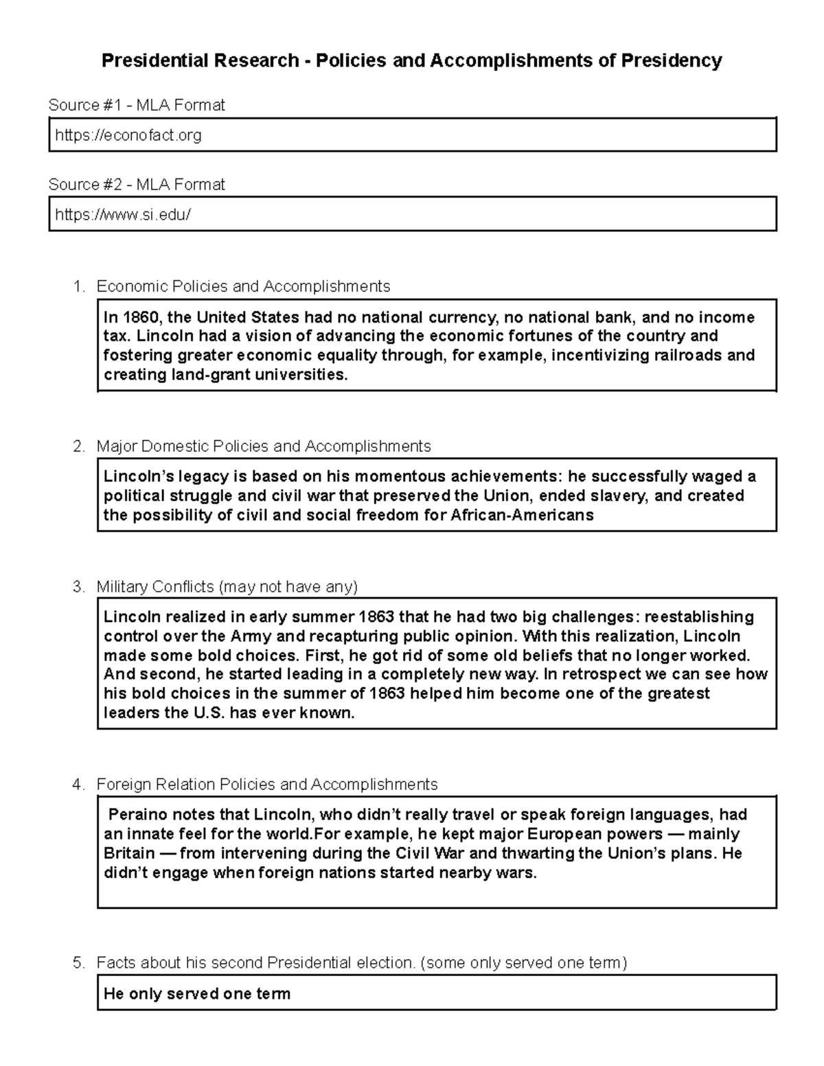 - Presidential Research - Policies and Accomplishments of Presidency ...