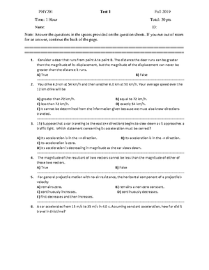 Intro to Physics Notes - The study of matter and energy and their ...