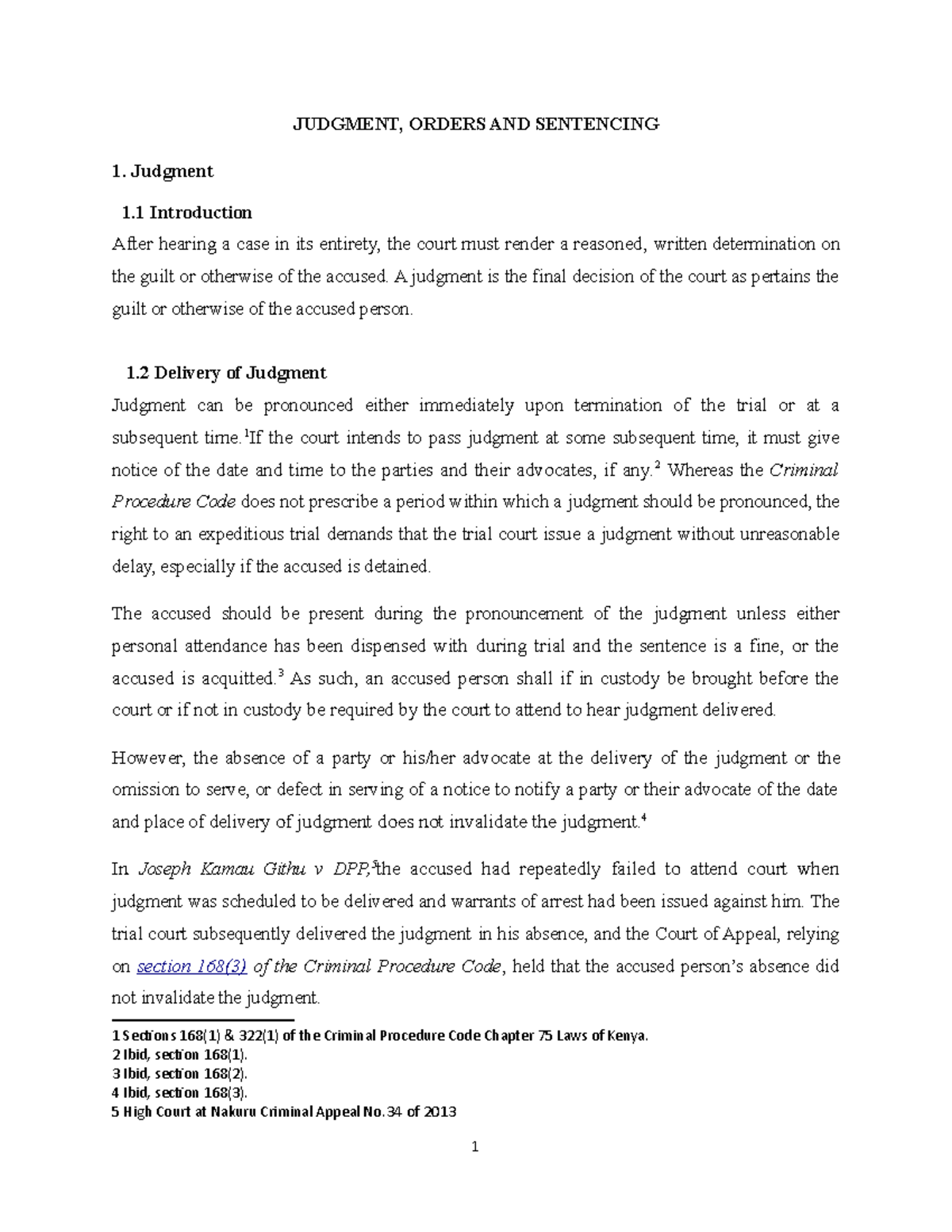 Judgment and sentencing abridged - JUDGMENT, ORDERS AND SENTENCING ...