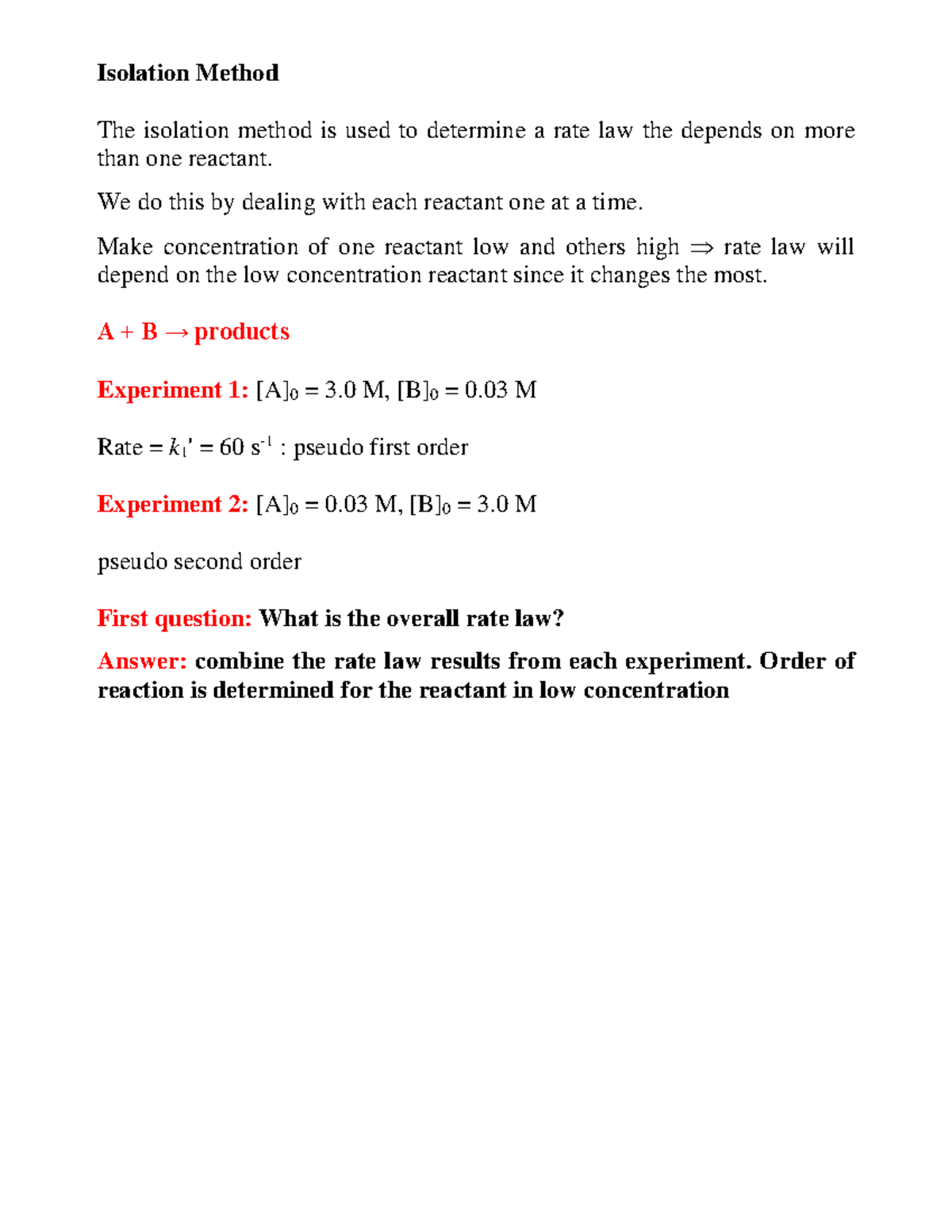Practice Problem, Isolation Method Question - Isolation Method The ...