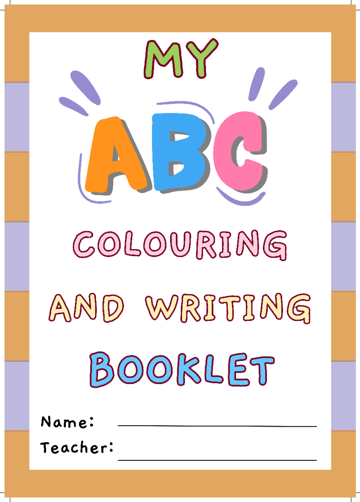ABC Colouring Writing BOOK - MY ABC COLOURING AND WRITING BOOKLET Name ...