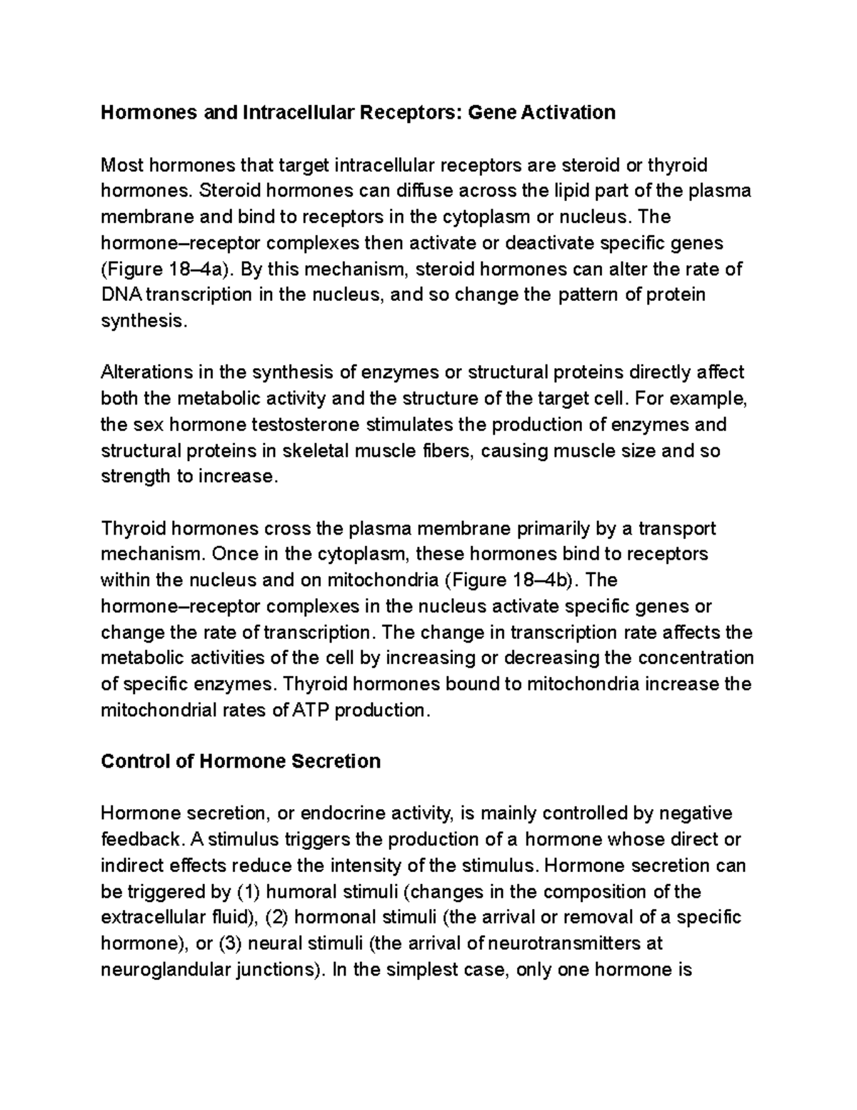 Hormones and Intracellular Receptors Gene Activation - Steroid hormones ...