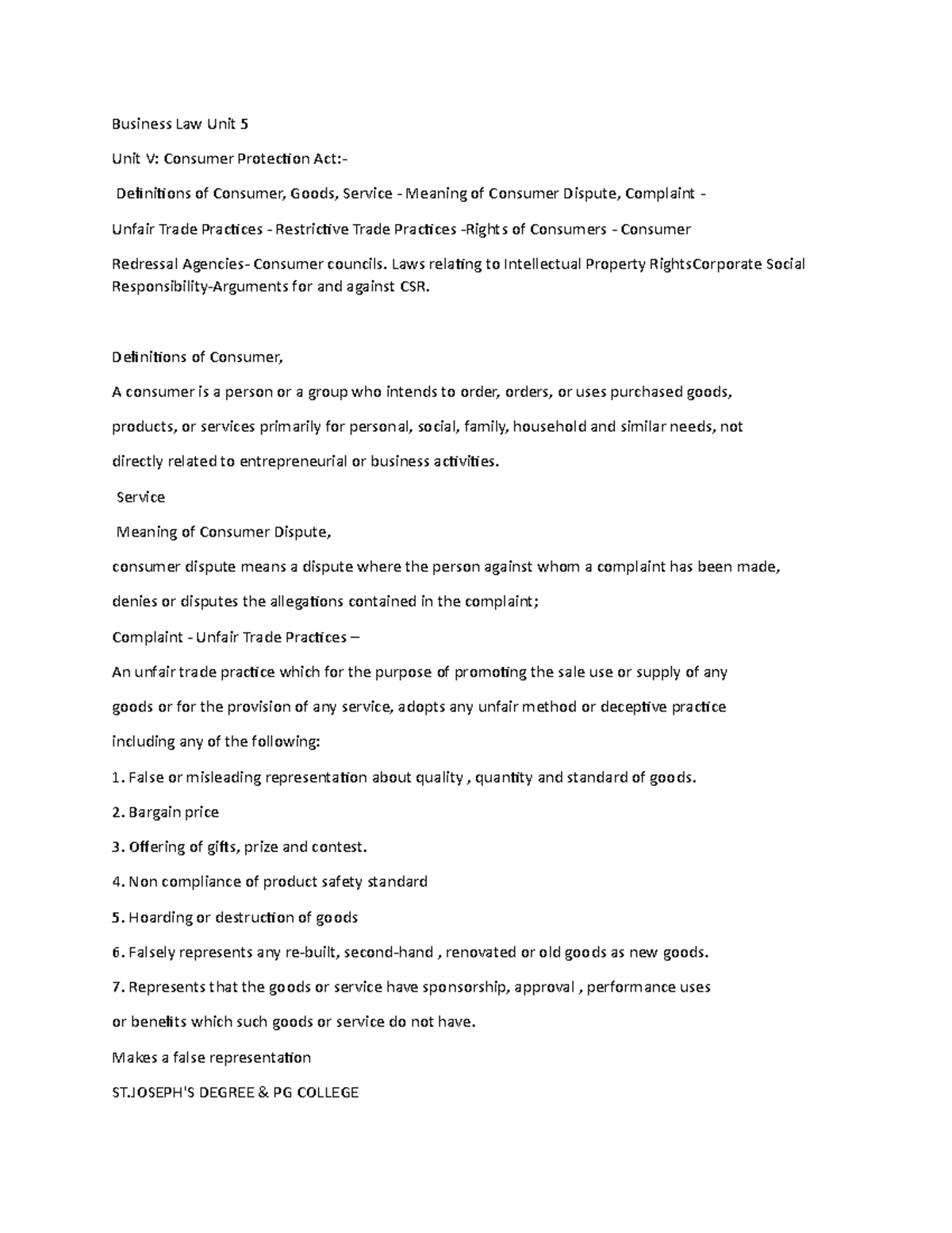 Business Law Unit 5 - Laws relating to Intellectual Property ...