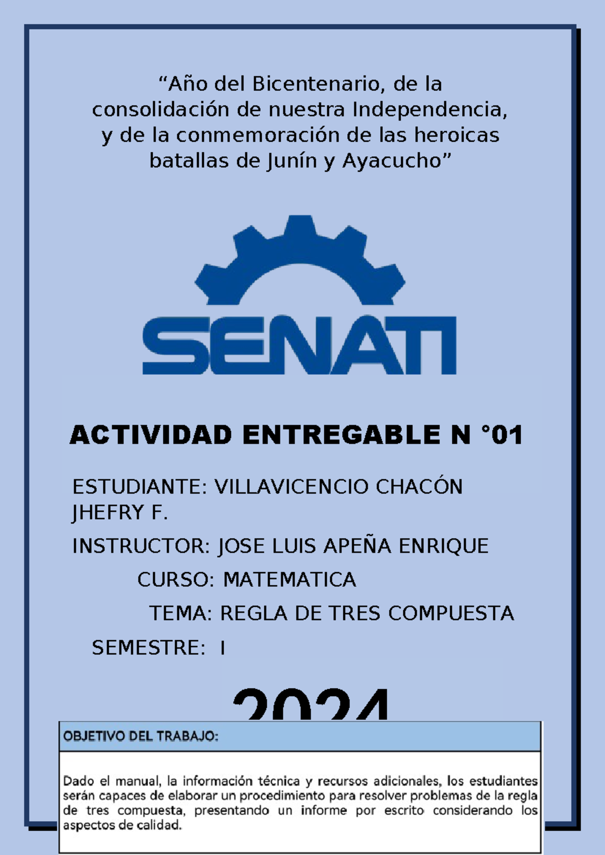 Entregable 01 ( Actualizado) - ACTIVIDAD ENTREGABLE N ° “Año del ...