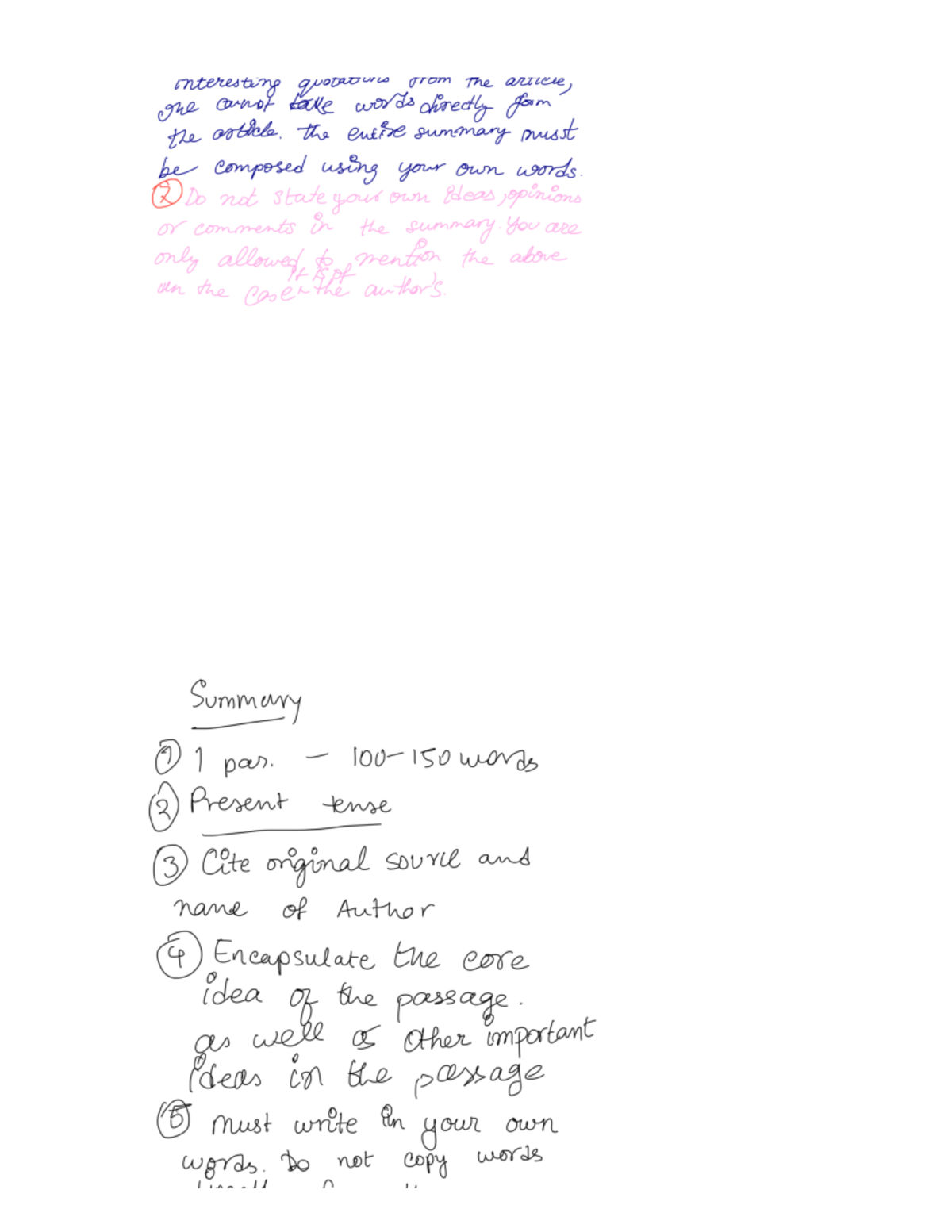 Article Summary Notes - interesting quotations from The article, one ...