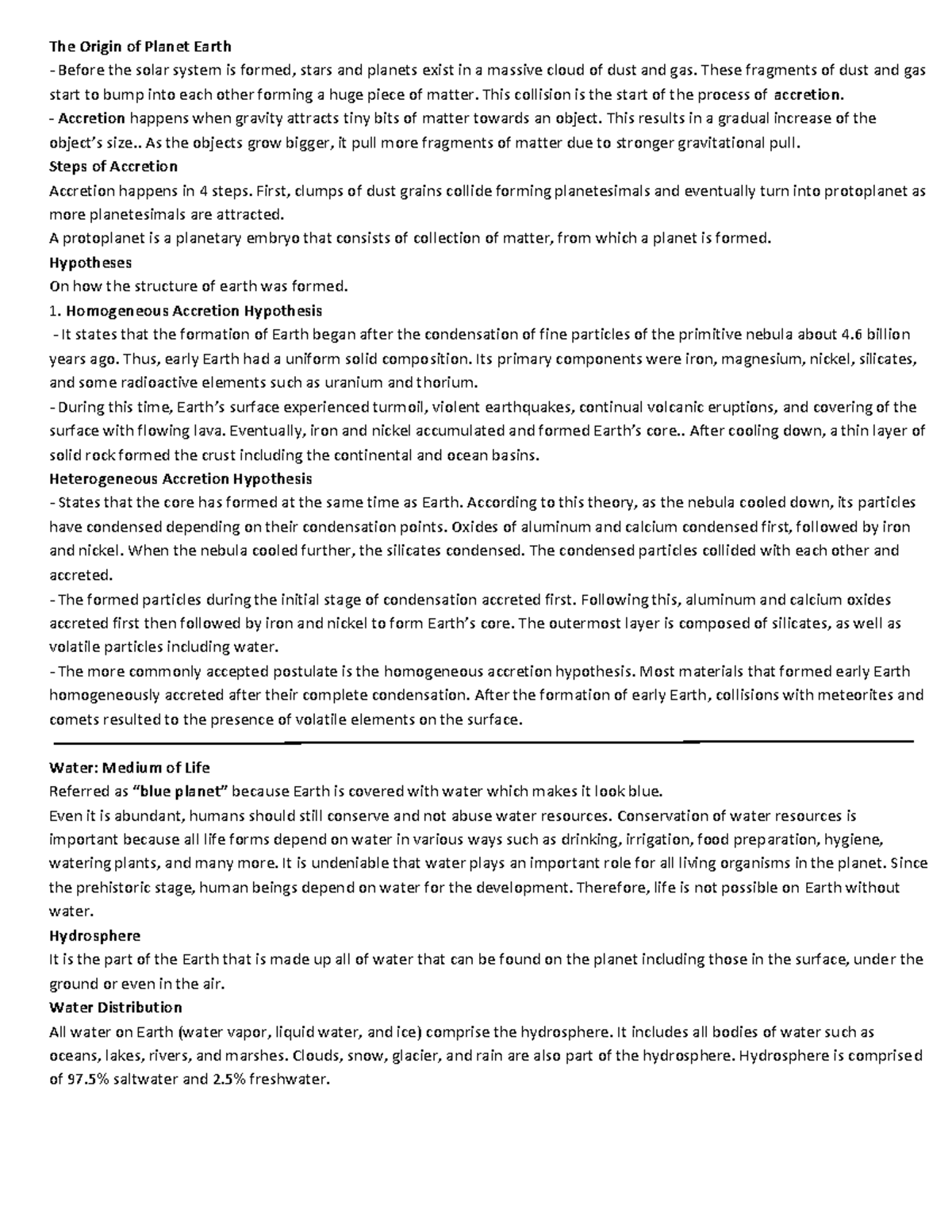 Earth-AND-LIFE- Sciencee I - The Origin of Planet Earth Before the ...