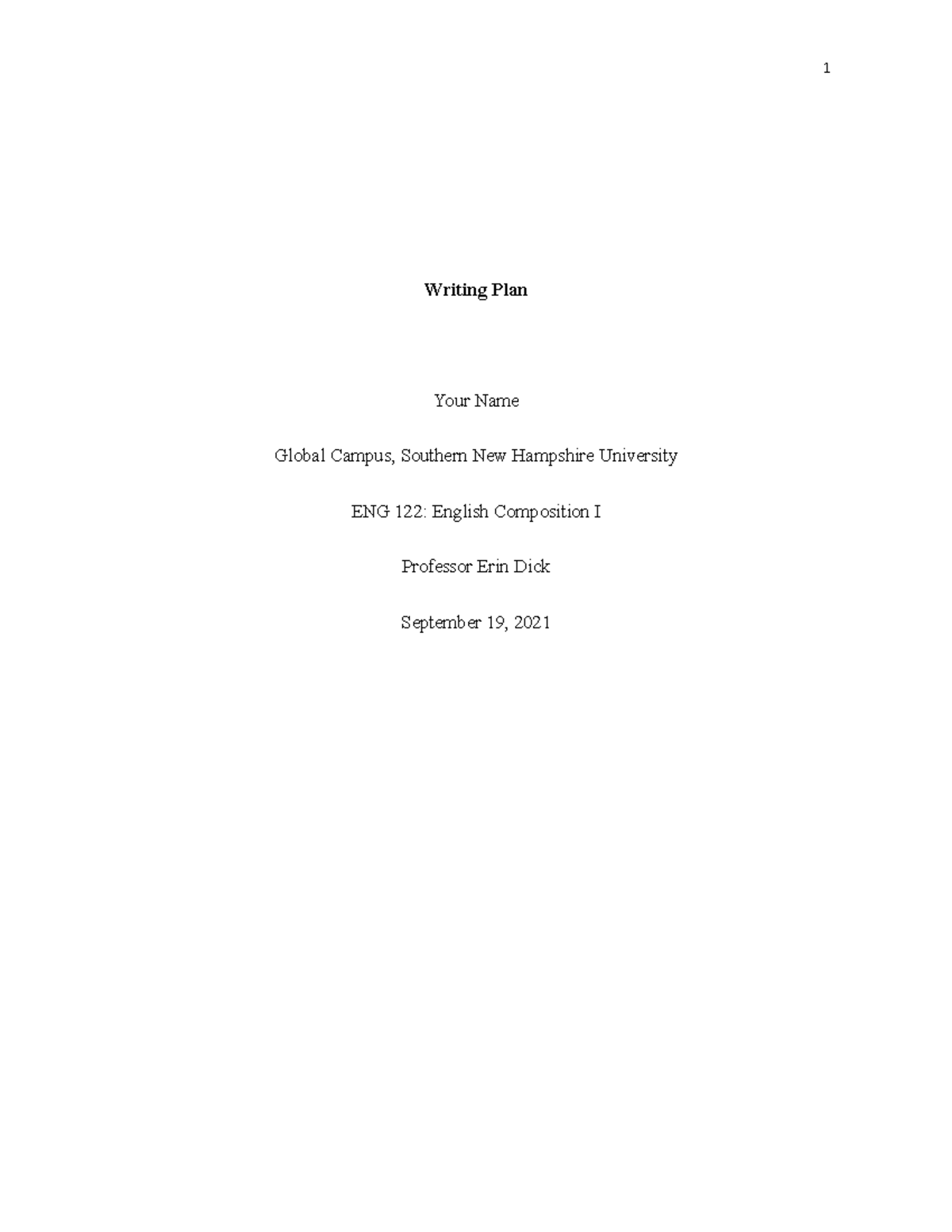 3-2 Assignment Writing Plan - Your Name - 1 Writing Plan Your Name ...