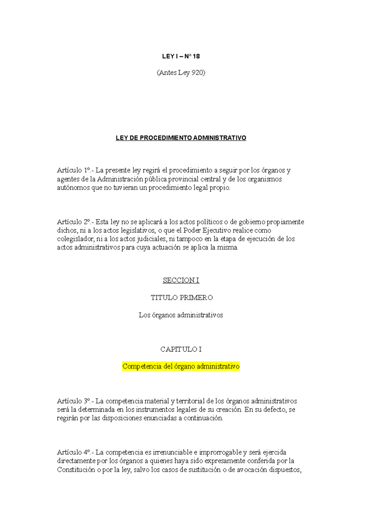 LEY I NRO 18 Procedimiento Administrativo Chubut - LEY I – Nº 18 (Antes ...