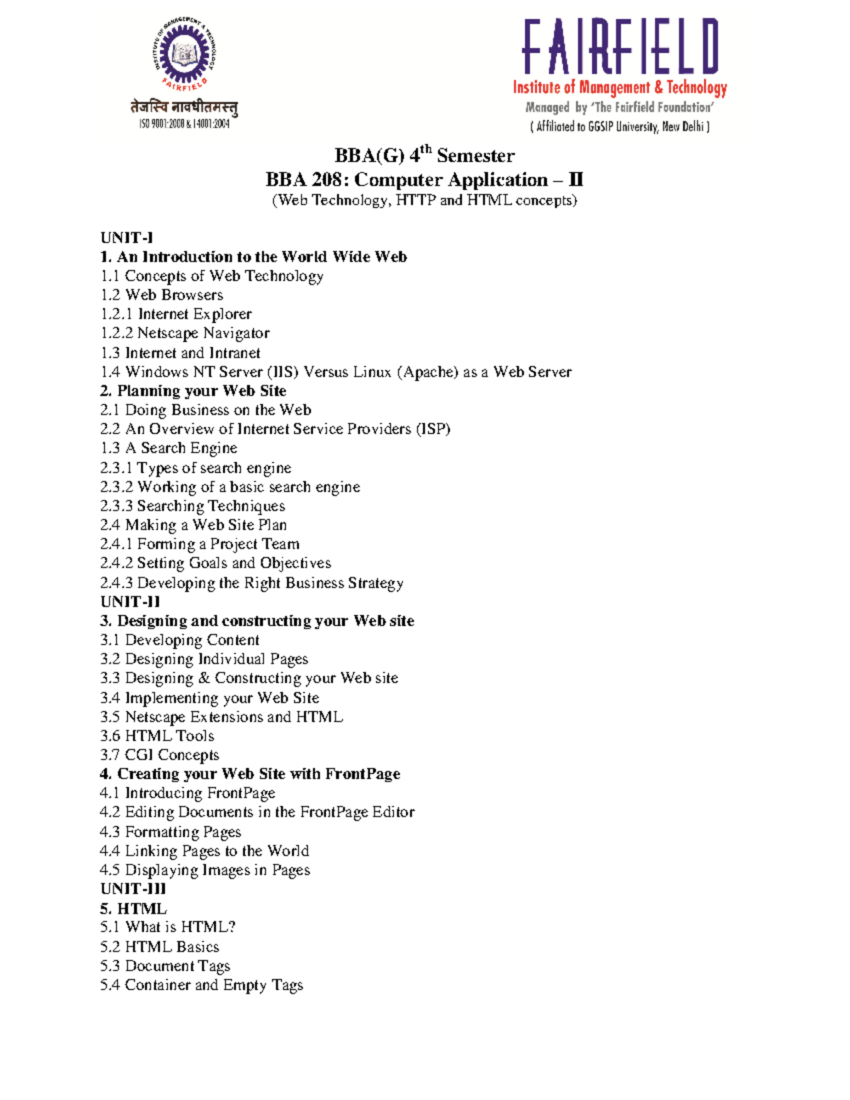 Bba208 - all lab work - BBA(G) 4th Semester BBA 208: Computer ...