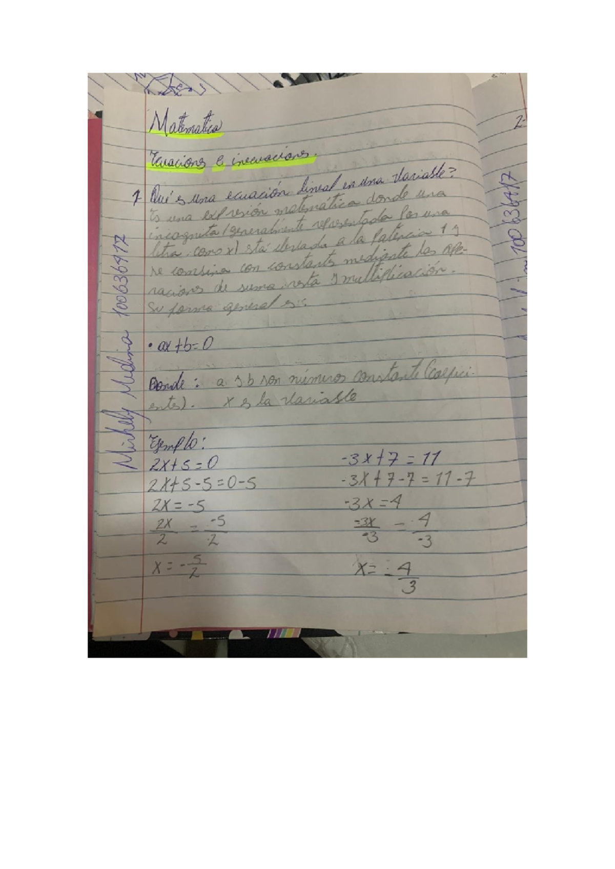Ecuacion Y Inecuacion - practica de la unidad 3 - Matematics Evacions e ...