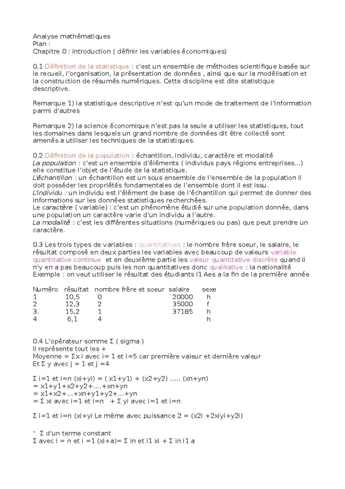 Analyse math - chapitre 1 semestre 2 L1 aes - Analyse mathématiques ...