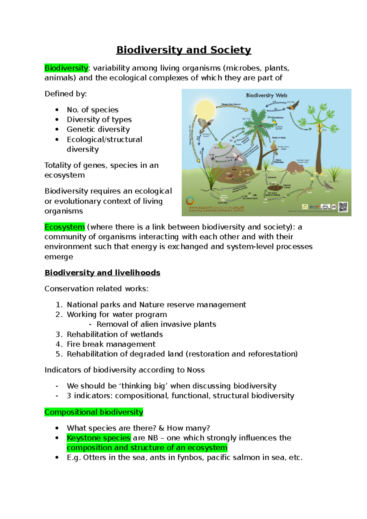 Biodiversity and Society - Biodiversity and Society Biodiversity ...