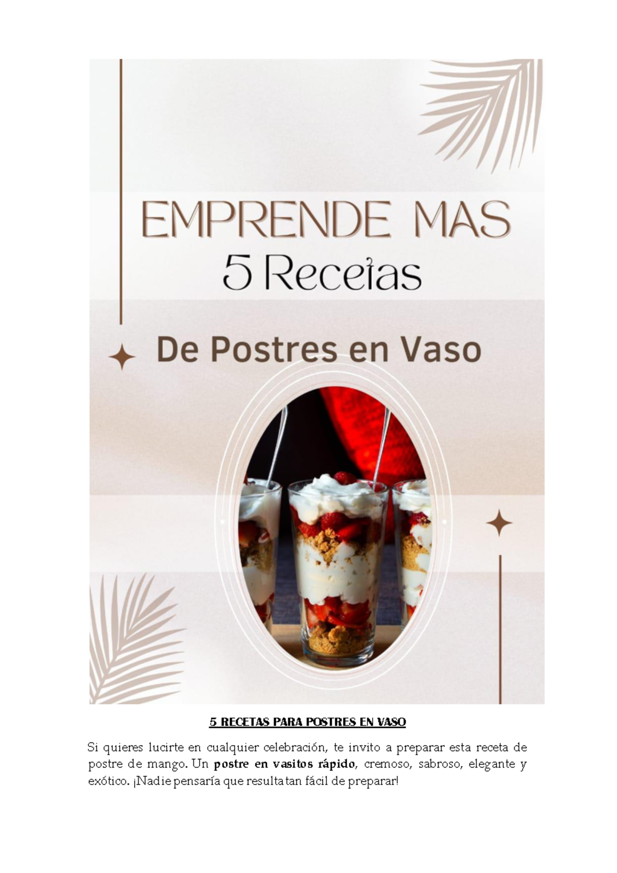 5 Recetas Postres EN VASO 2 - 5 RECETAS PARA POSTRES EN VASO Si quieres ...