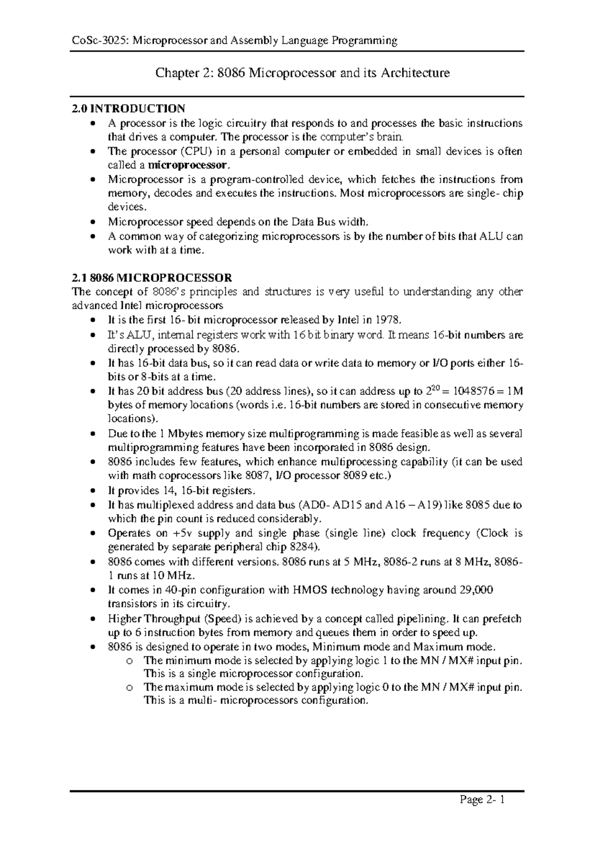 4 5866409152871403176 - Chapter 2: 8086 Microprocessor and its ...