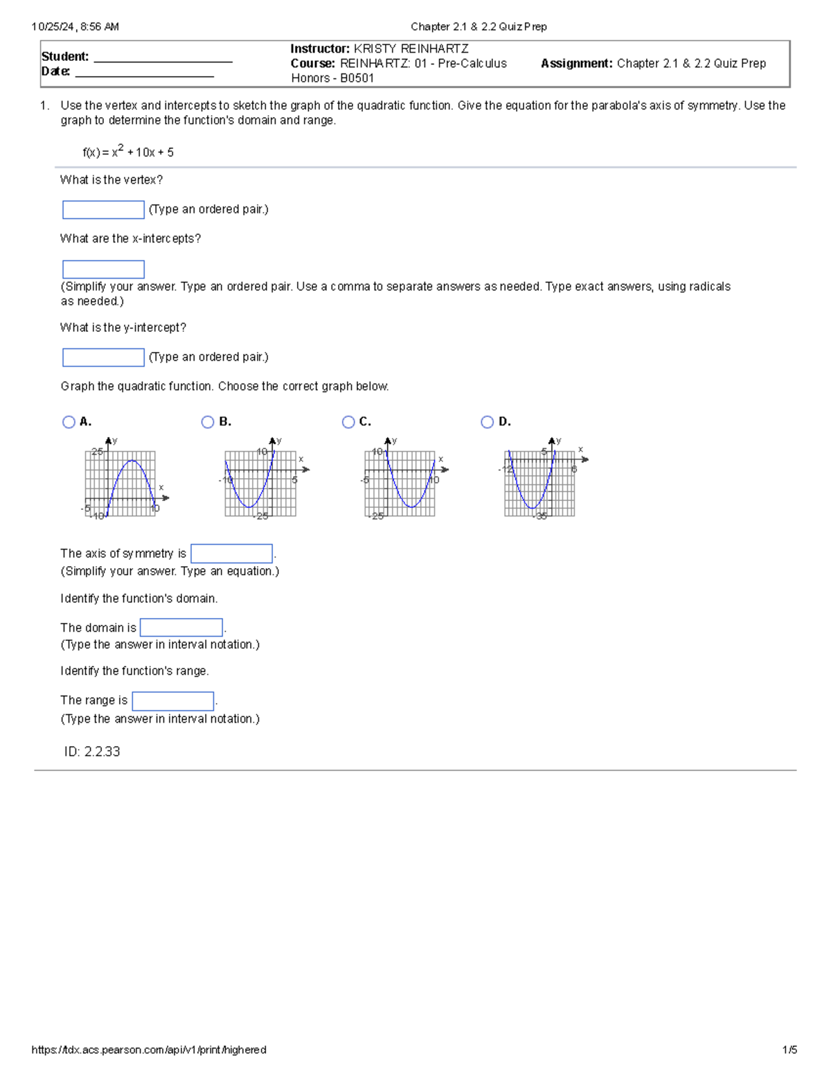 Chapter 2 - Math Practice Questions with Answers at the end - 1 ...