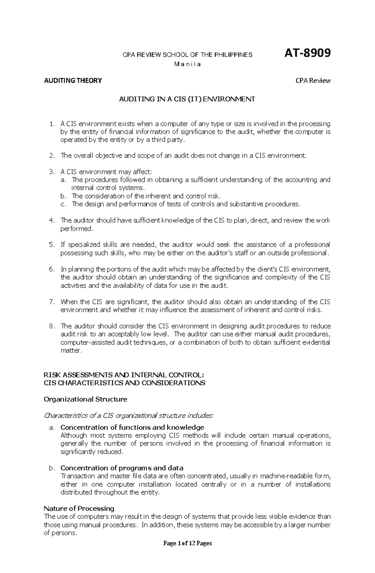 AT-8909 - vbeh2he - CPA REVIEW SCHOOL OF THE PHILIPPINES AT- M a n i l ...
