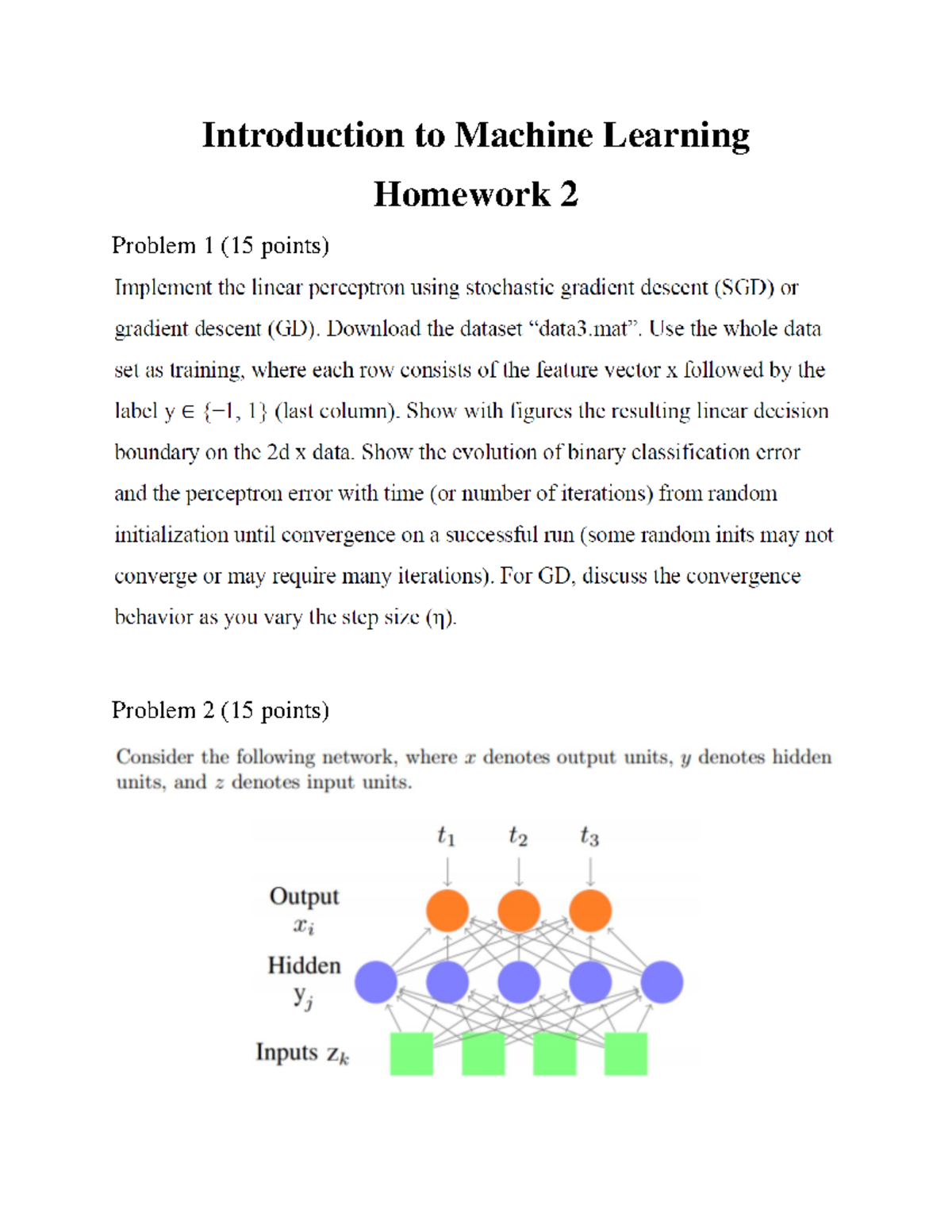 Homework 2 - Please find the attached solutions. - POLUA500 - Introduction to Machine Learning ...