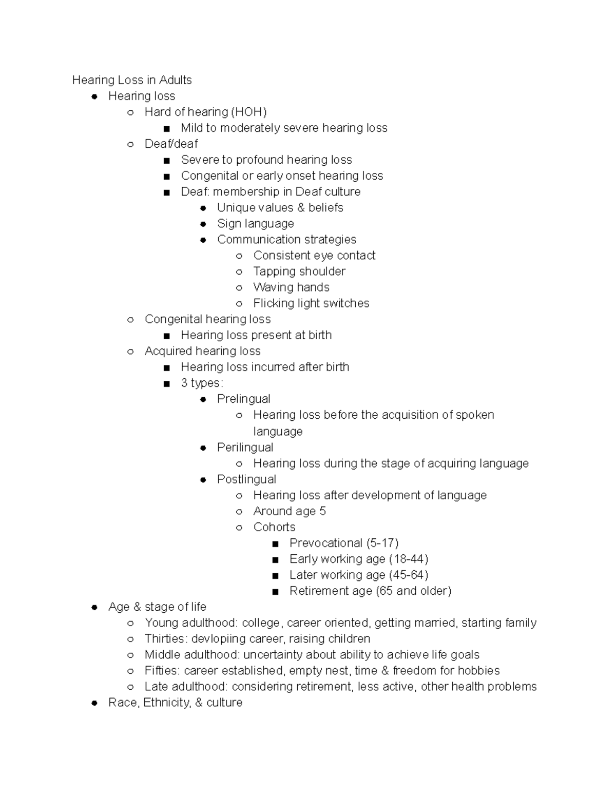 Hearing loss - Studocu