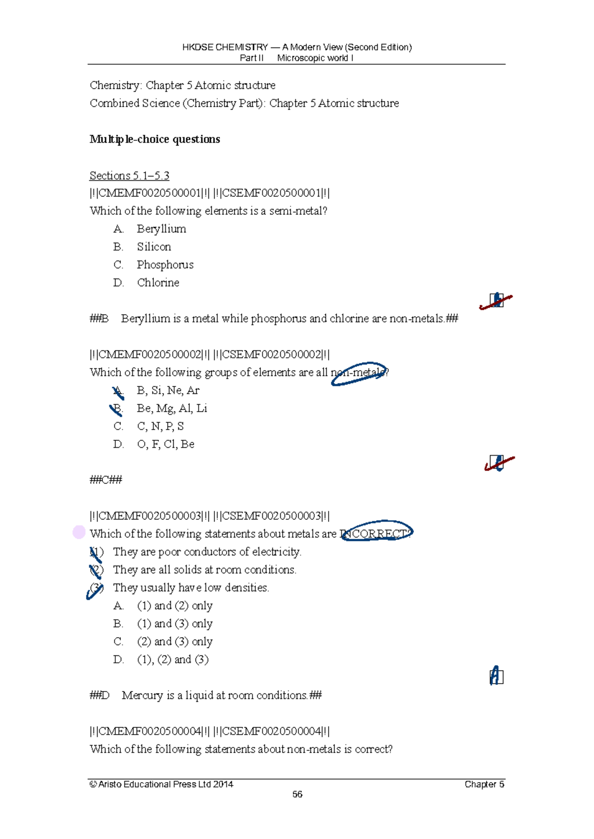 Chapter 5 Multiple-choice questions - Part II Microscopic world I ...