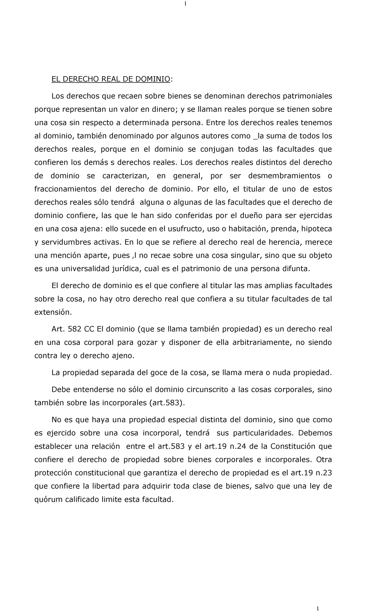 Derecho REAL DE Dominio - EL DERECHO REAL DE DOMINIO: Los derechos que ...