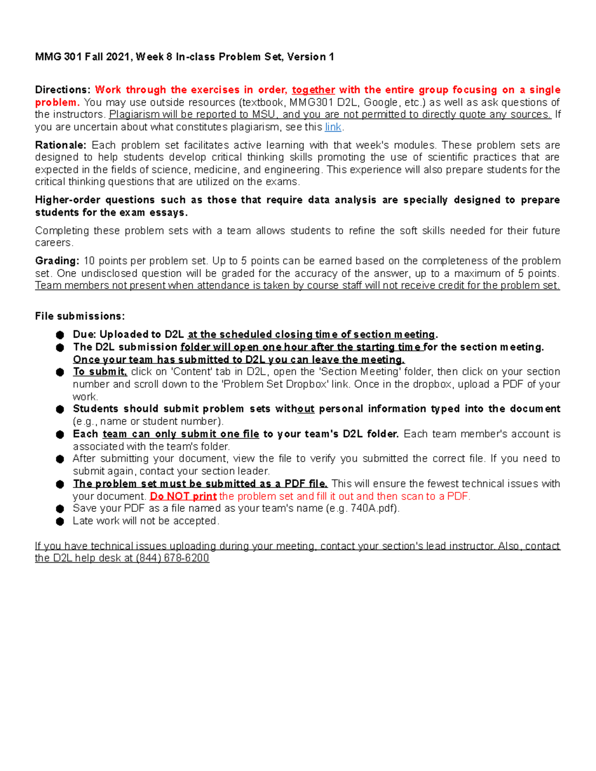 SS22 Week 8 Mod 15-16 Student v2 - MMG 301 Fall 2021, Week 8 In-class Problem Set, Version 1 ...