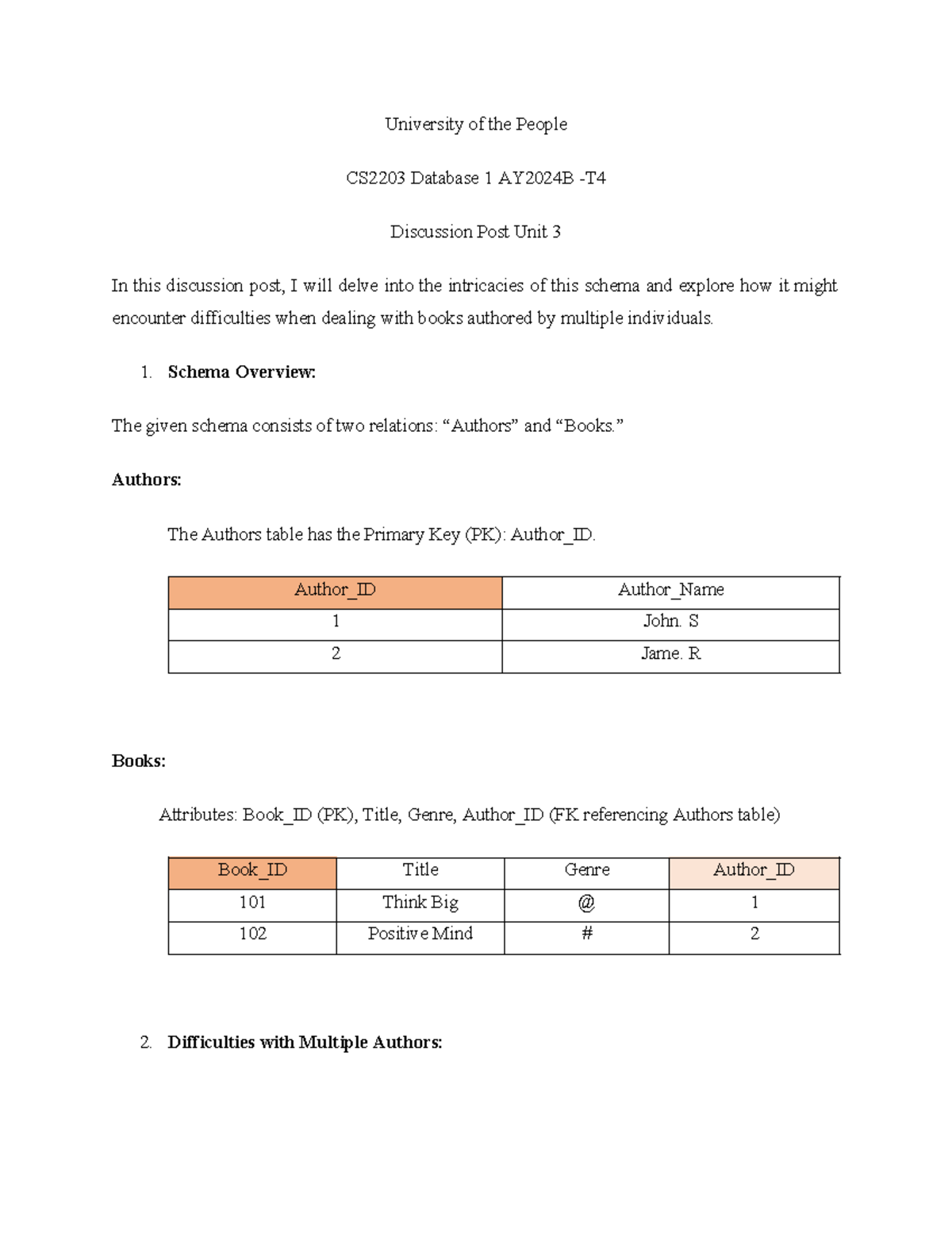 CS2203 Disscussion Post Unit 3 University of the People - University of the People CS2203 ...