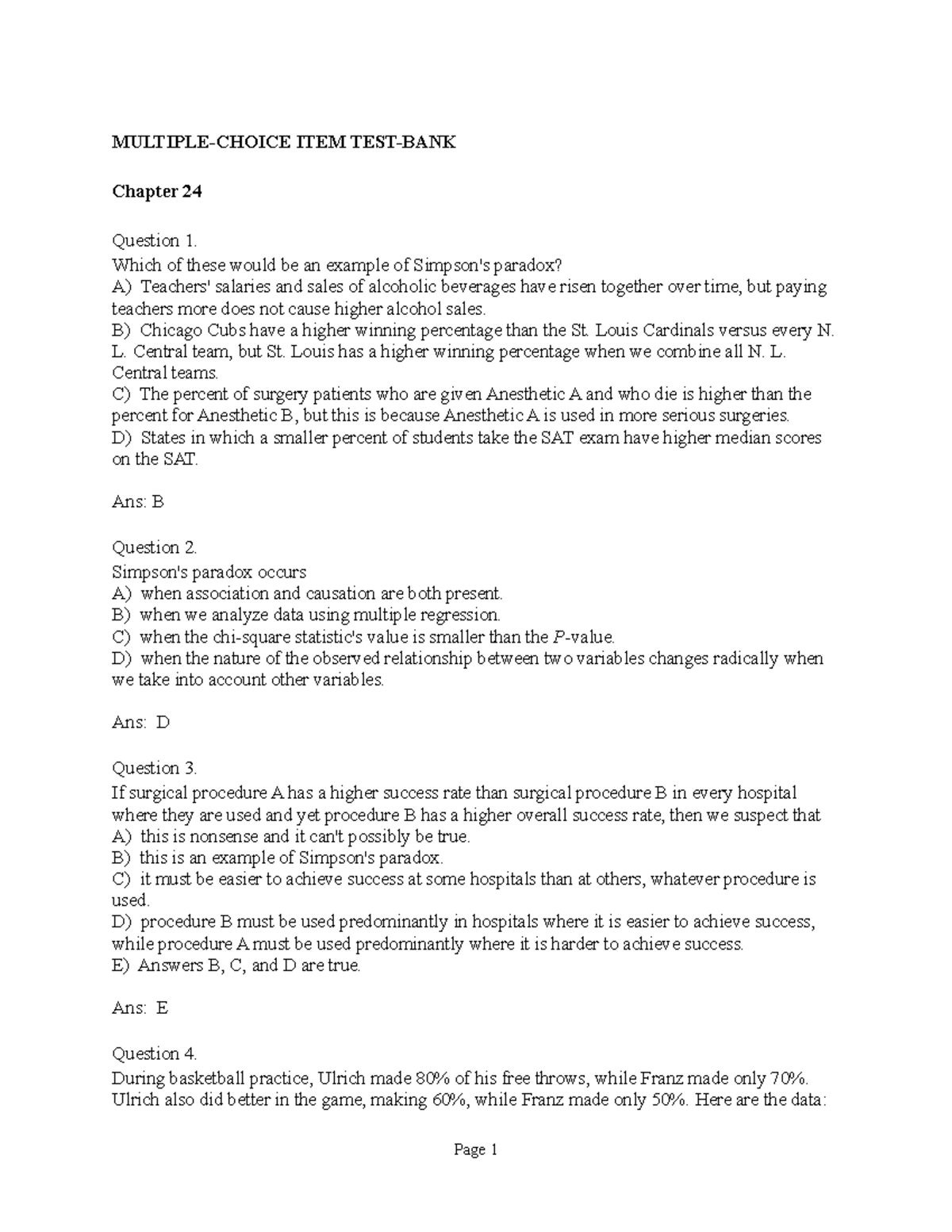 Scc9e chapter 24 testbank - MULTIPLE-CHOICE ITEM TEST-BANK Chapter 24 ...