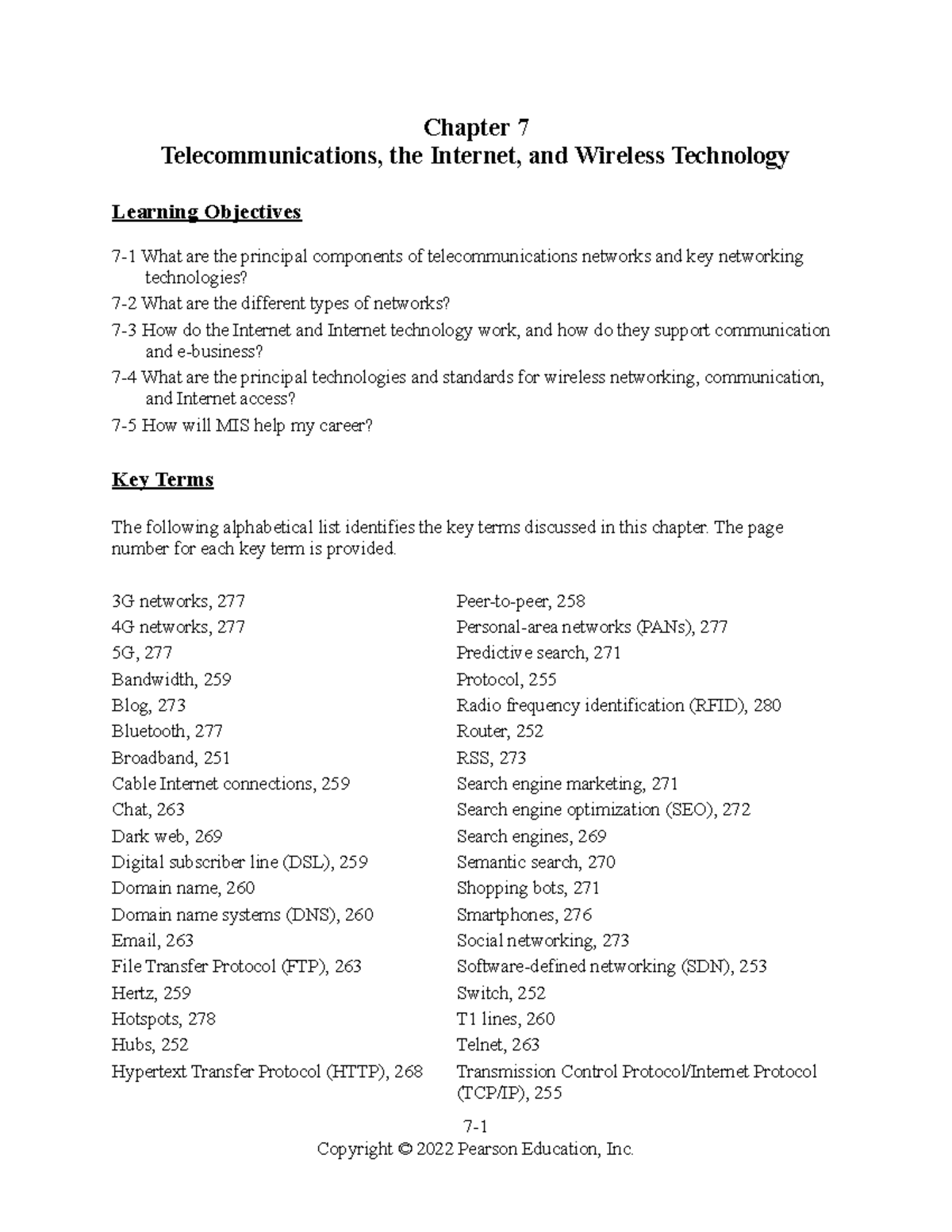 Laudon mis17e im 07 - Notes - Chapter 7 Telecommunications, the ...