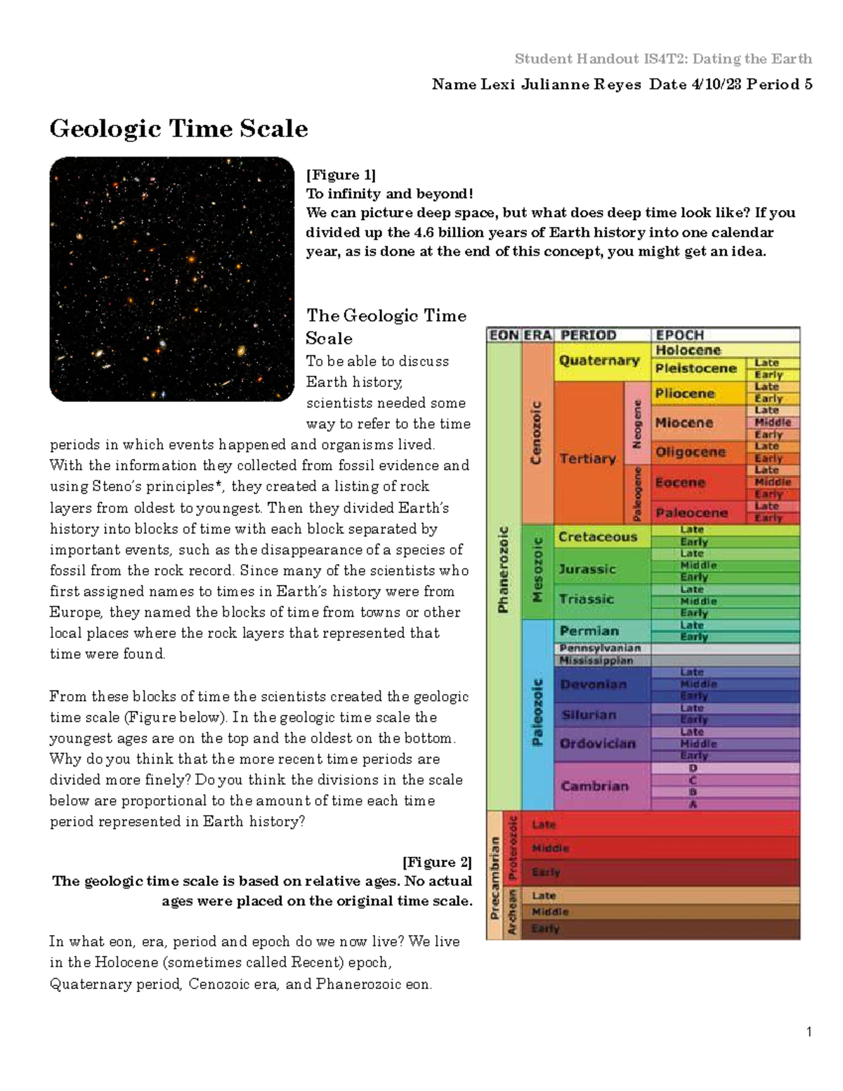 Understanding Geologic Time Worksheet Answers
