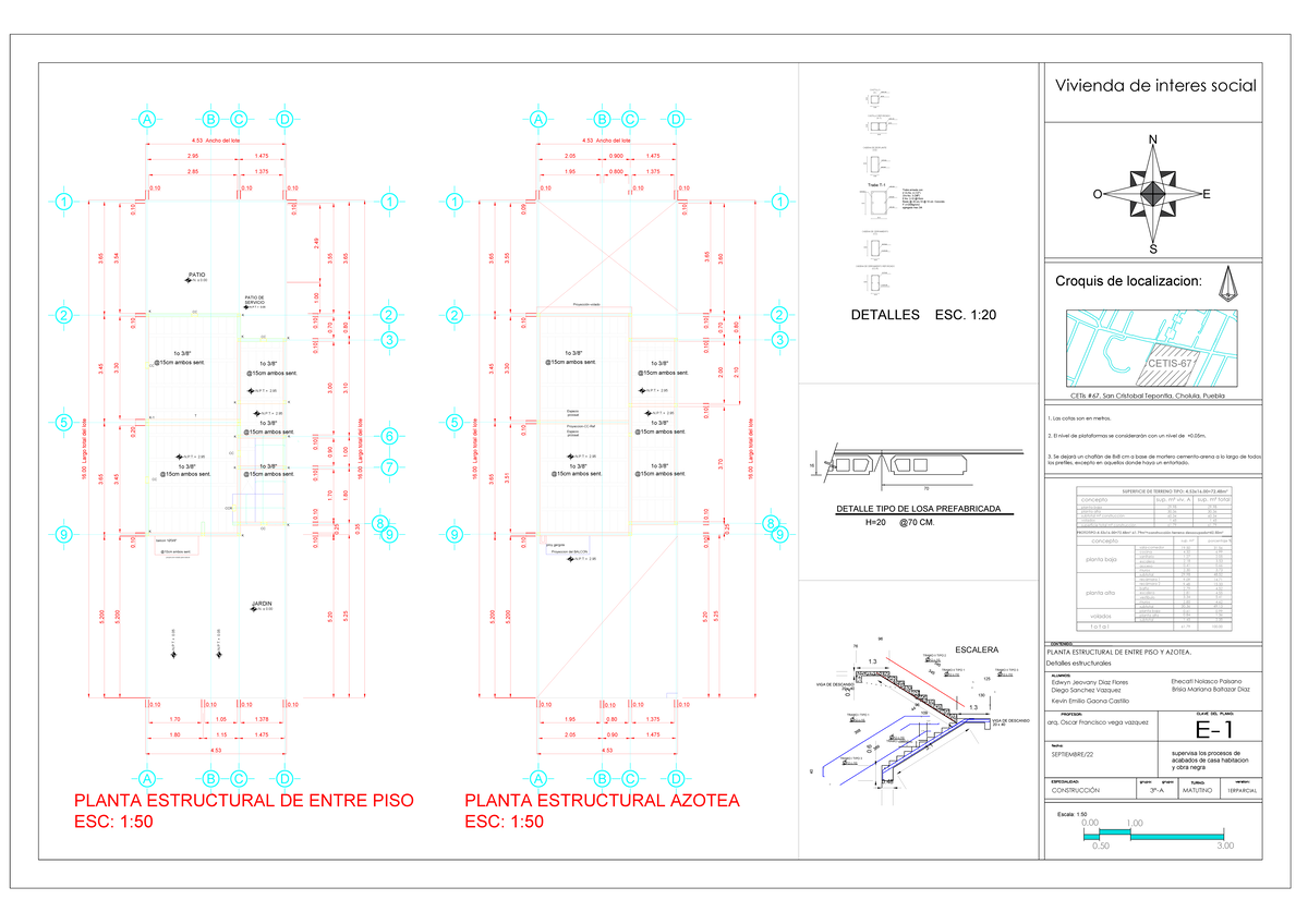 Plano estructural - med - Croquis de localizacion: Escala: 1: N N O E S ...