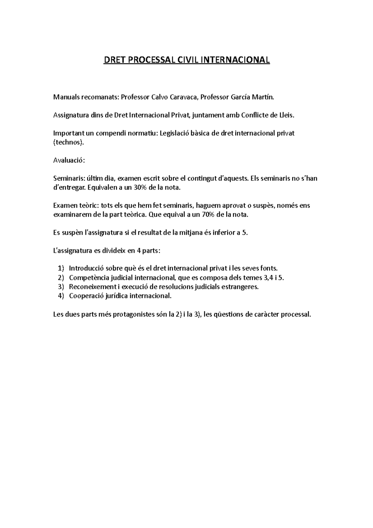 Apuntes - Apunts DPCI - DRET PROCESSAL CIVIL INTERNACIONAL Manuals ...