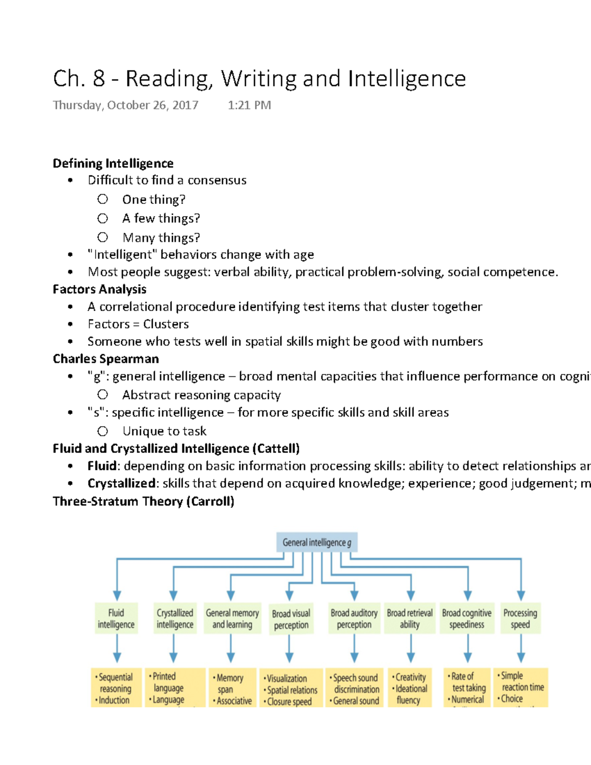 Ch. 8 - Reading, Writing and Intelligence - Ch. 8 - Reading, Writing ...